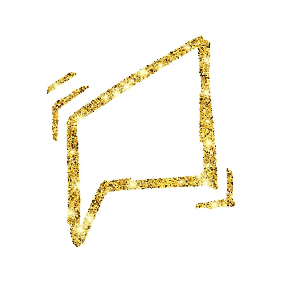 Gold glitter sketch speech bubble. Hand drawn blank Speech Bubble ... Gold glitter sketch speech bubble. Hand drawn blank Speech Bubble ...
