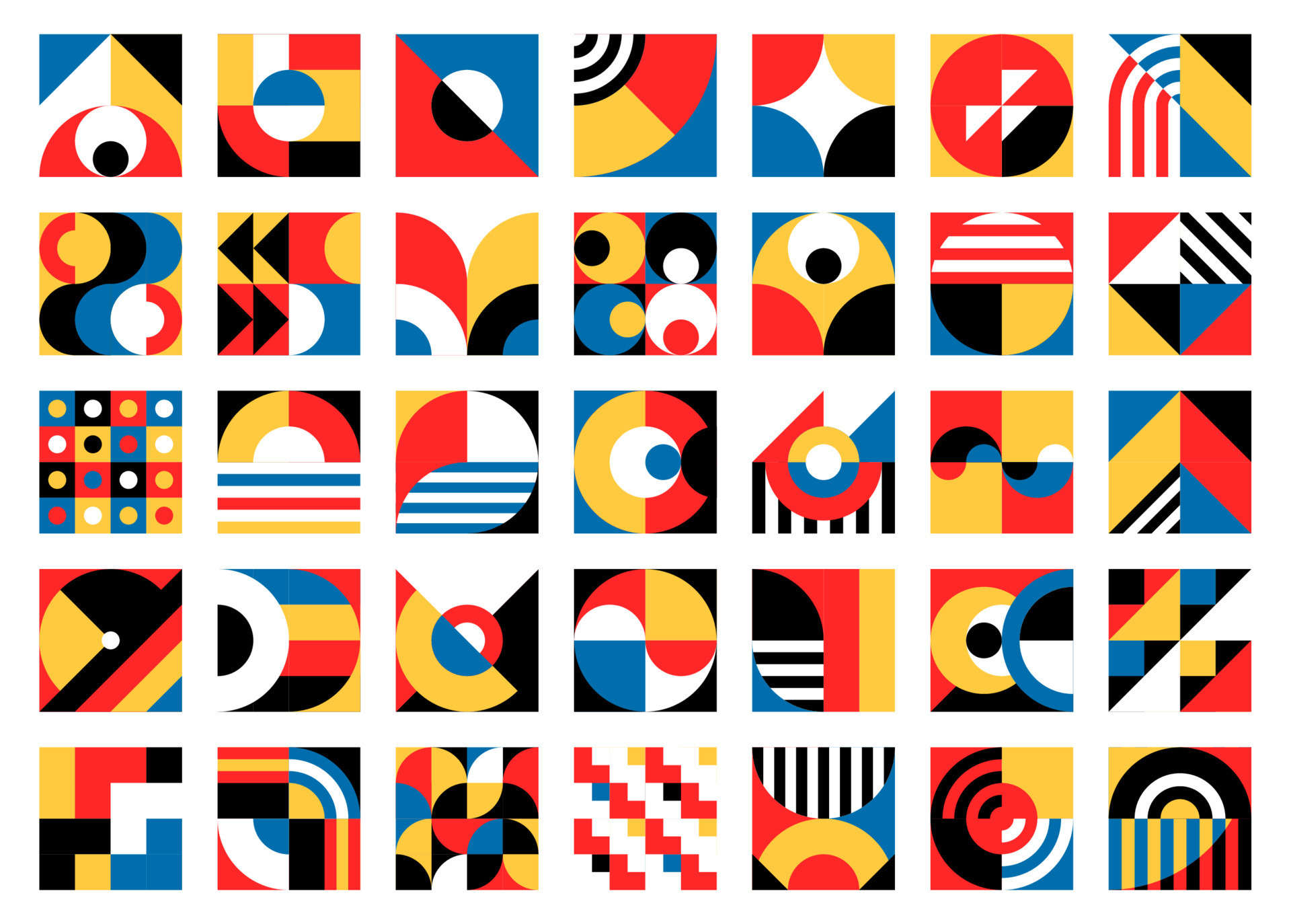 Bauhaus elements, modern geometric patterns 22794792 Vector Art at Vecteezy