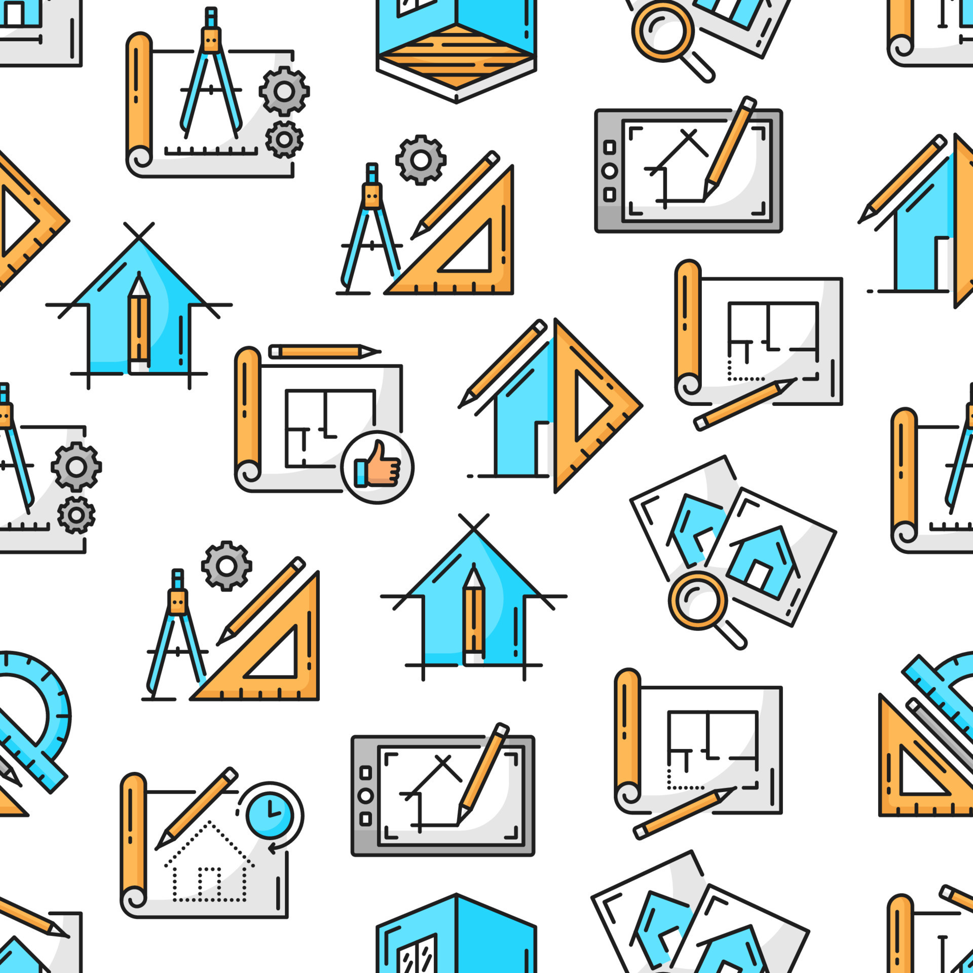 Architect Development Vector Seamless Pattern 22795675 Vector Art At