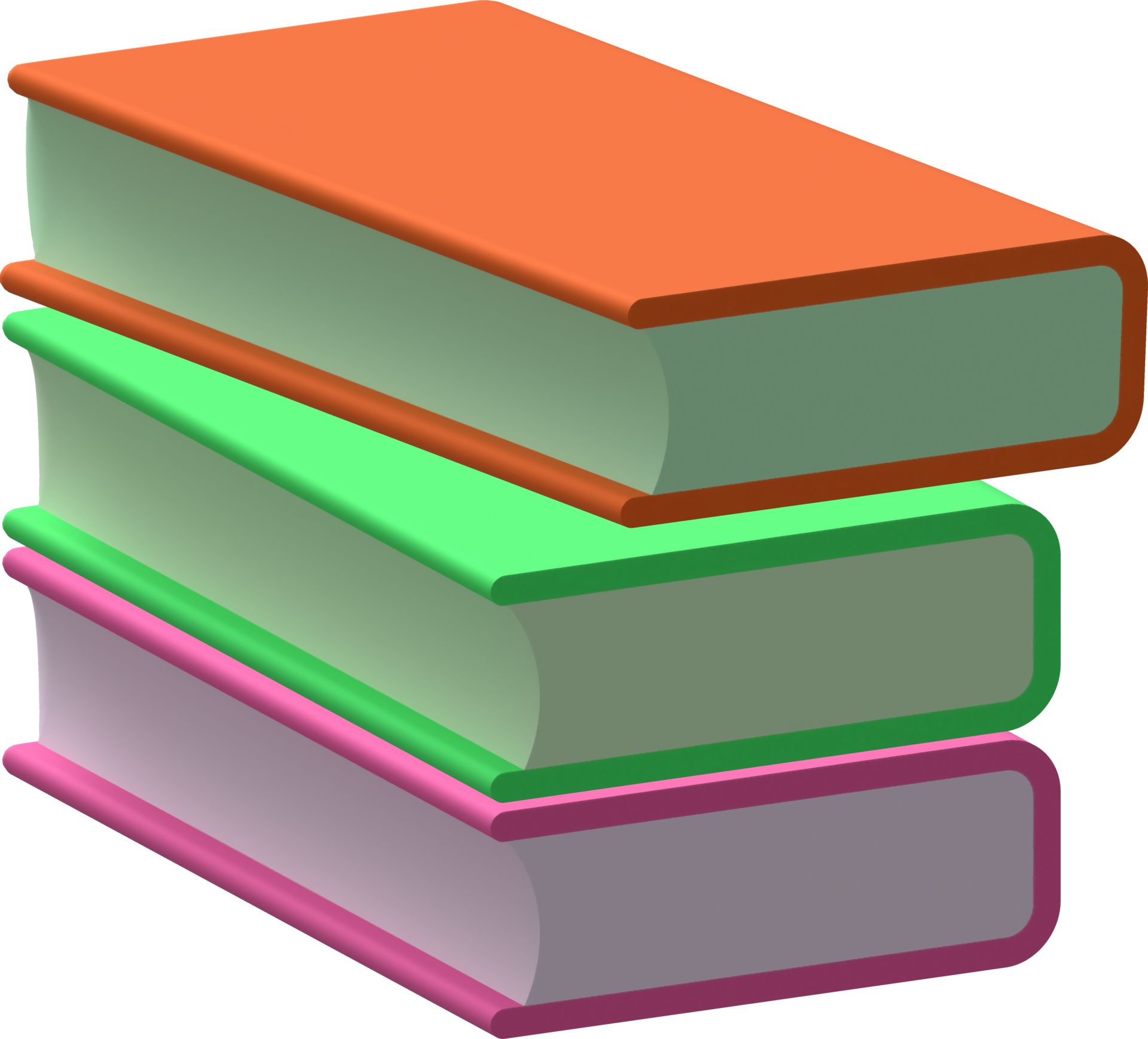 3D illustration stack of books symbol icon 22796301 PNG
