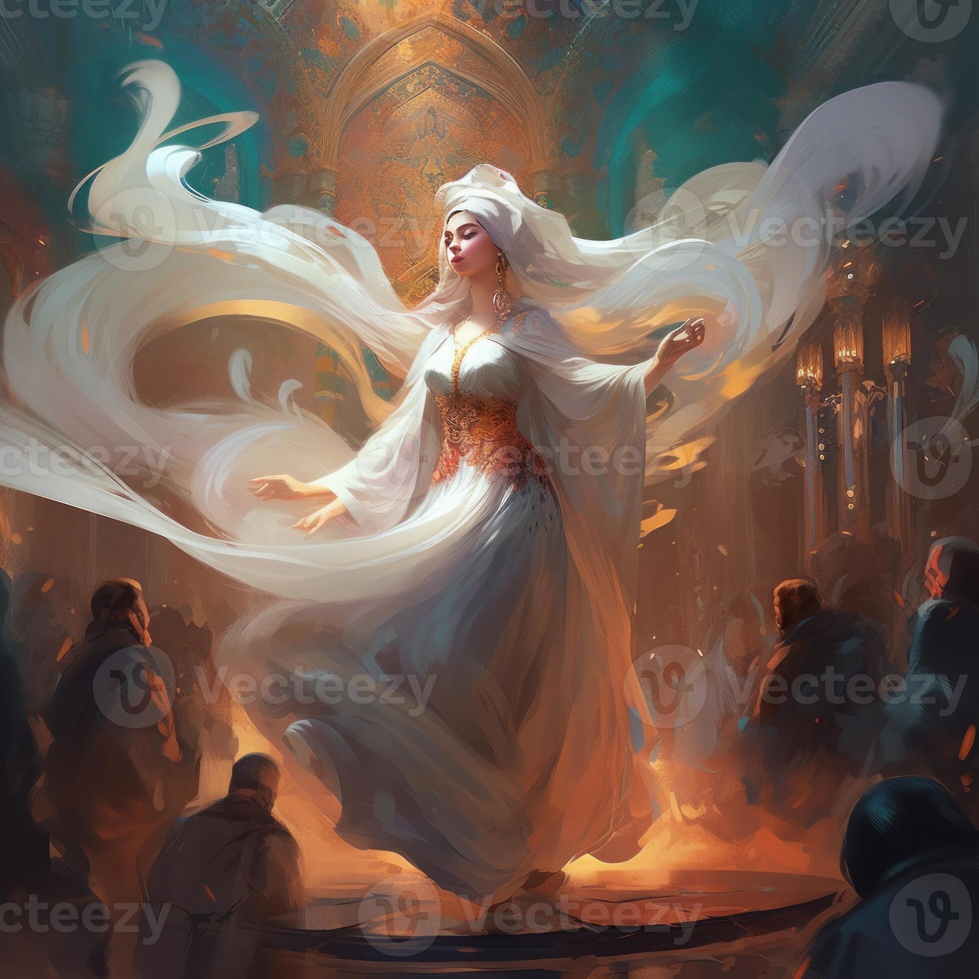 An adorable sufi girl in beautiful white dress 22798931 Stock Photo at Vecteezy