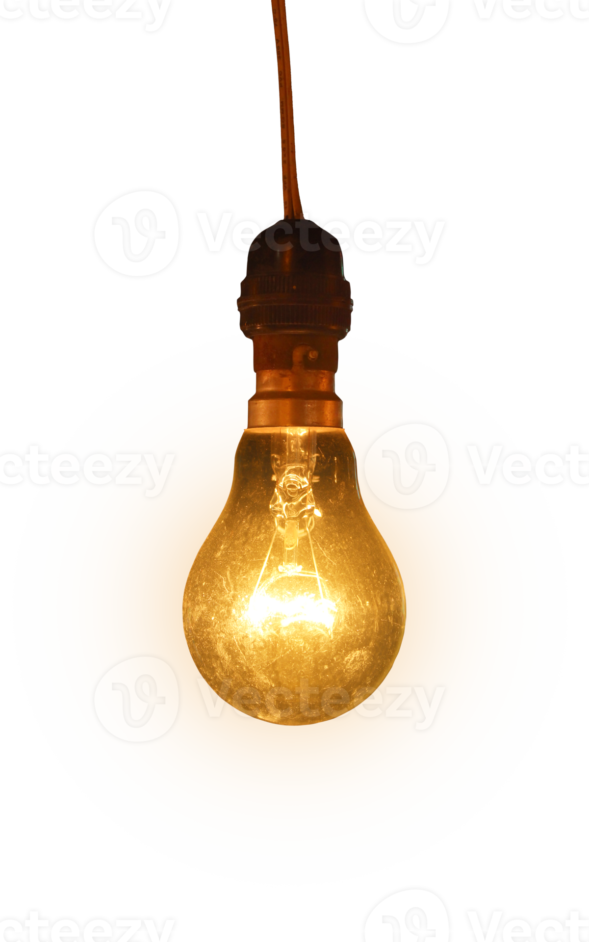 Old light bulb glowing. Vintage light bulb. Isolated on transparent ... Old light bulb glowing. Vintage light bulb. Isolated on transparent ...