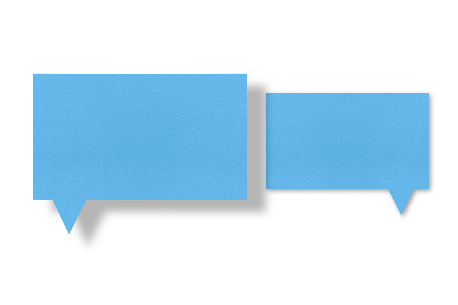 blue paper and black shadow speech bubble image isolated on transparent ...