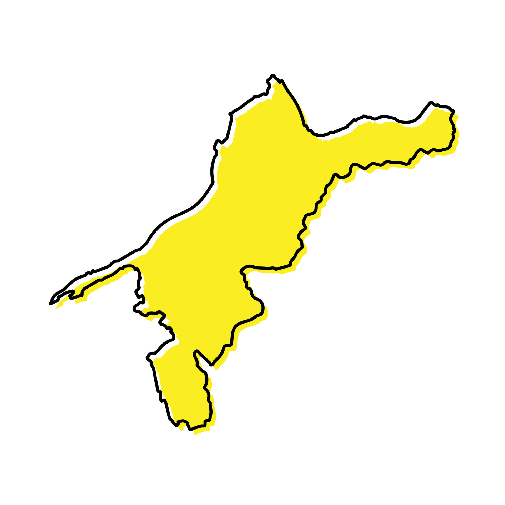 Simple Outline Map Of Ehime Is A Prefecture Of Japan 22804031 Vector Art At Vecteezy