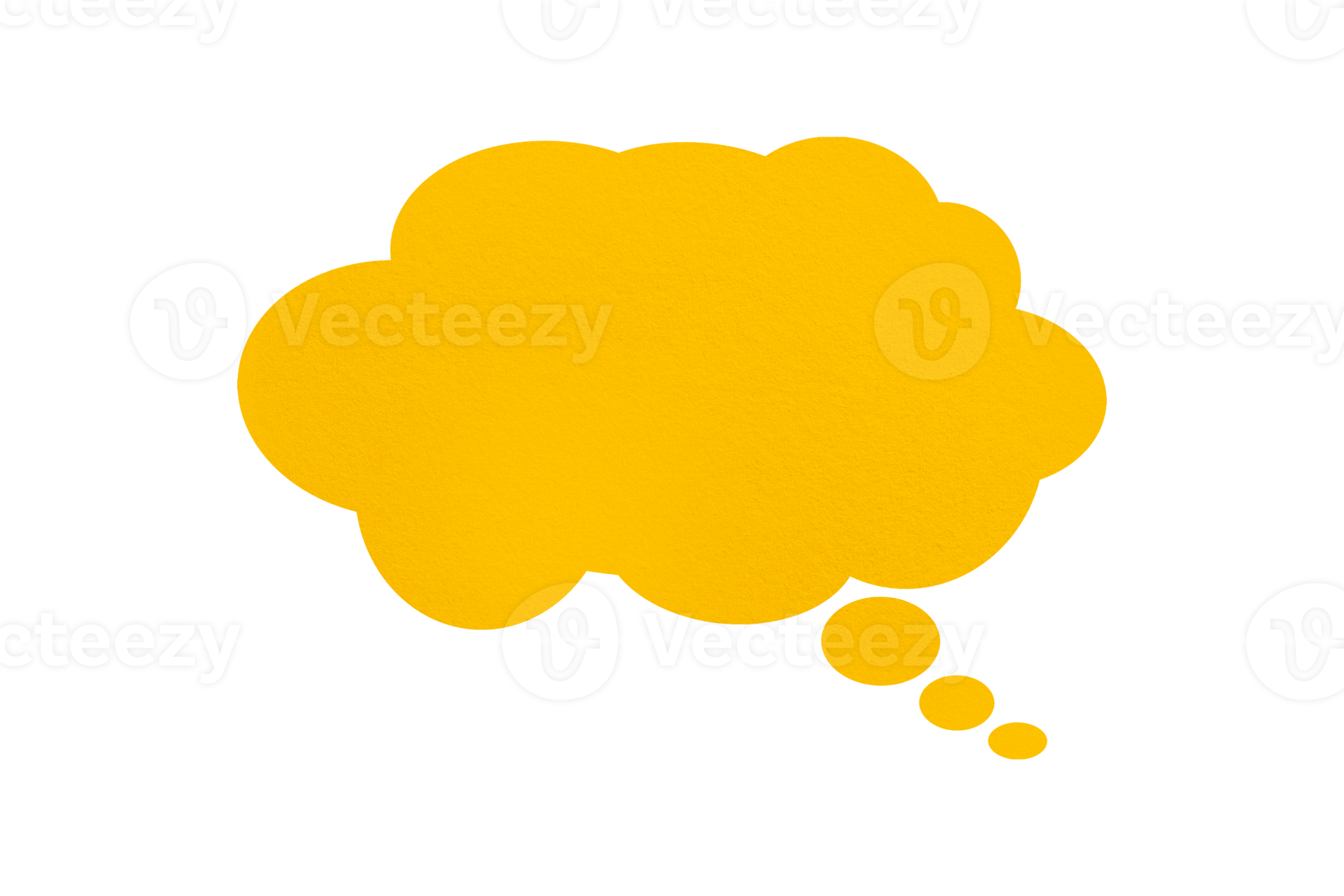 yellow paper clouds speech bubble image isolated on transparent ...