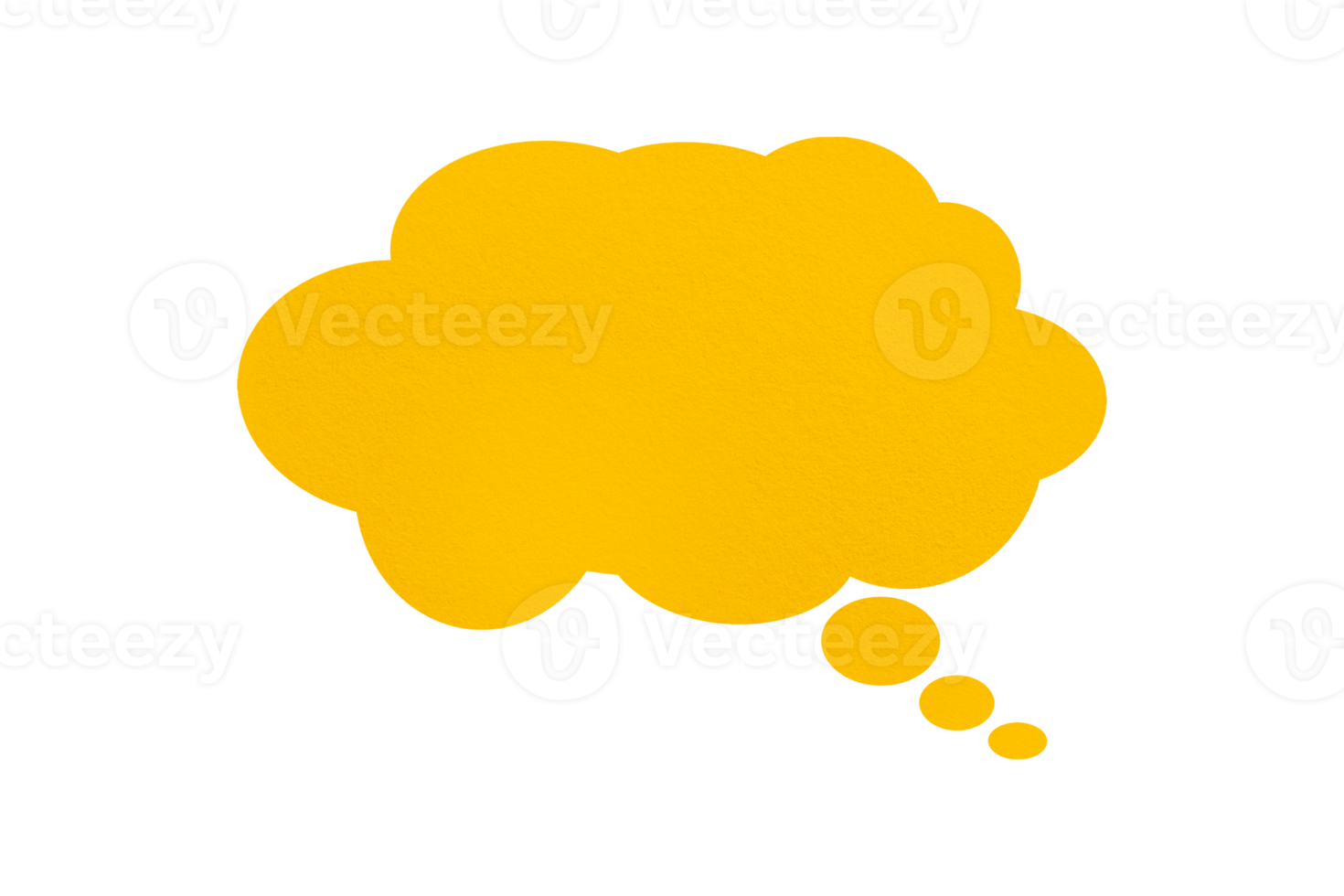 yellow paper clouds speech bubble image isolated on transparent ...
