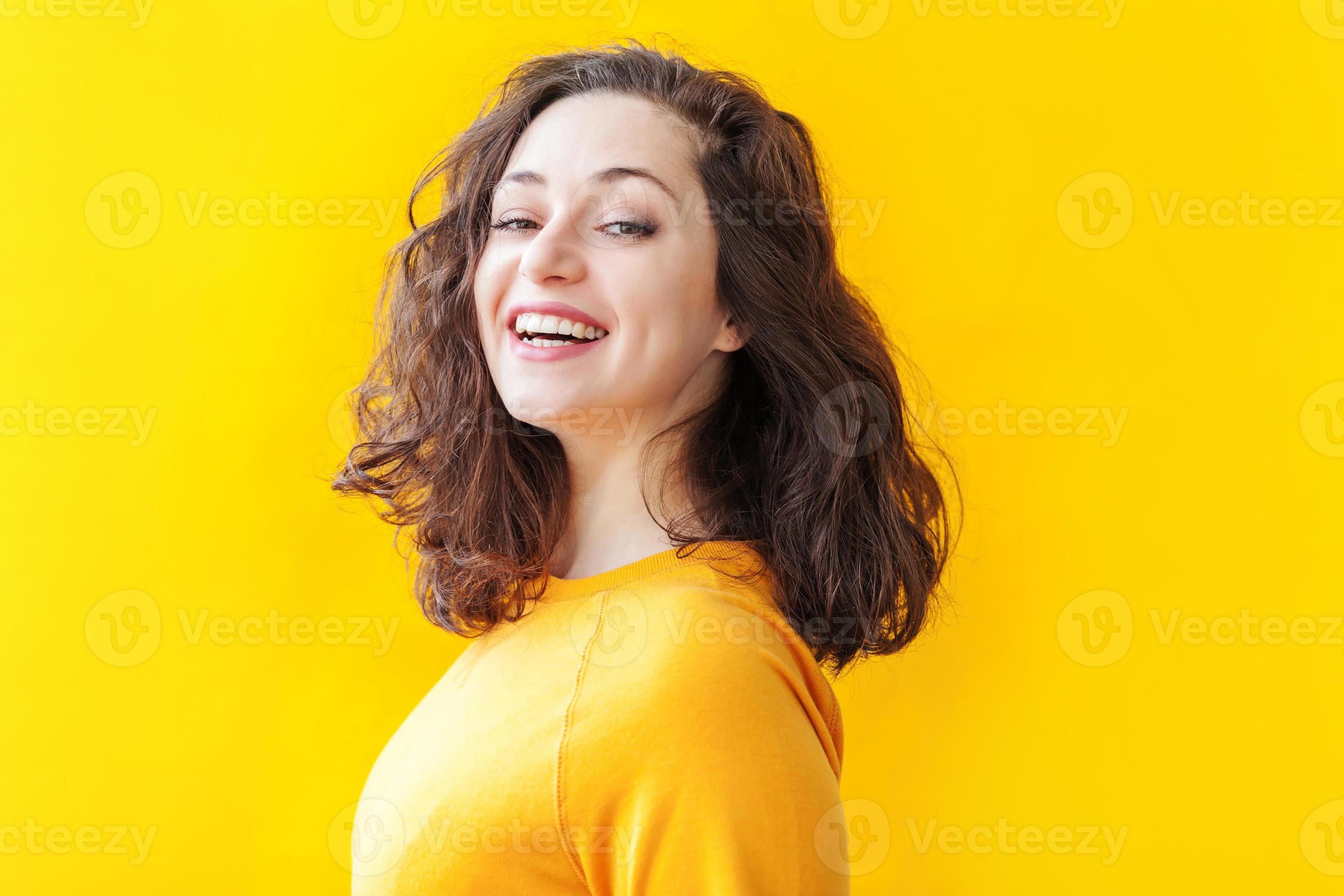 Happy Girl Smiling Beauty Portrait Young Happy Positive Laughing