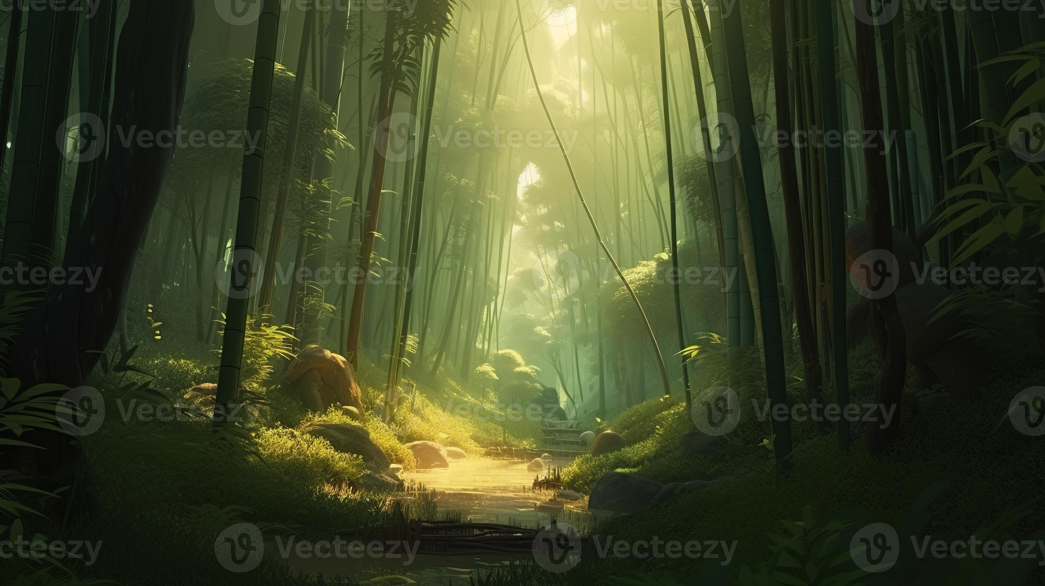 Bamboo Forest Fantasy Backdrop Concept Art Realistic Illustration ... Bamboo Forest Fantasy Backdrop Concept Art Realistic Illustration ...