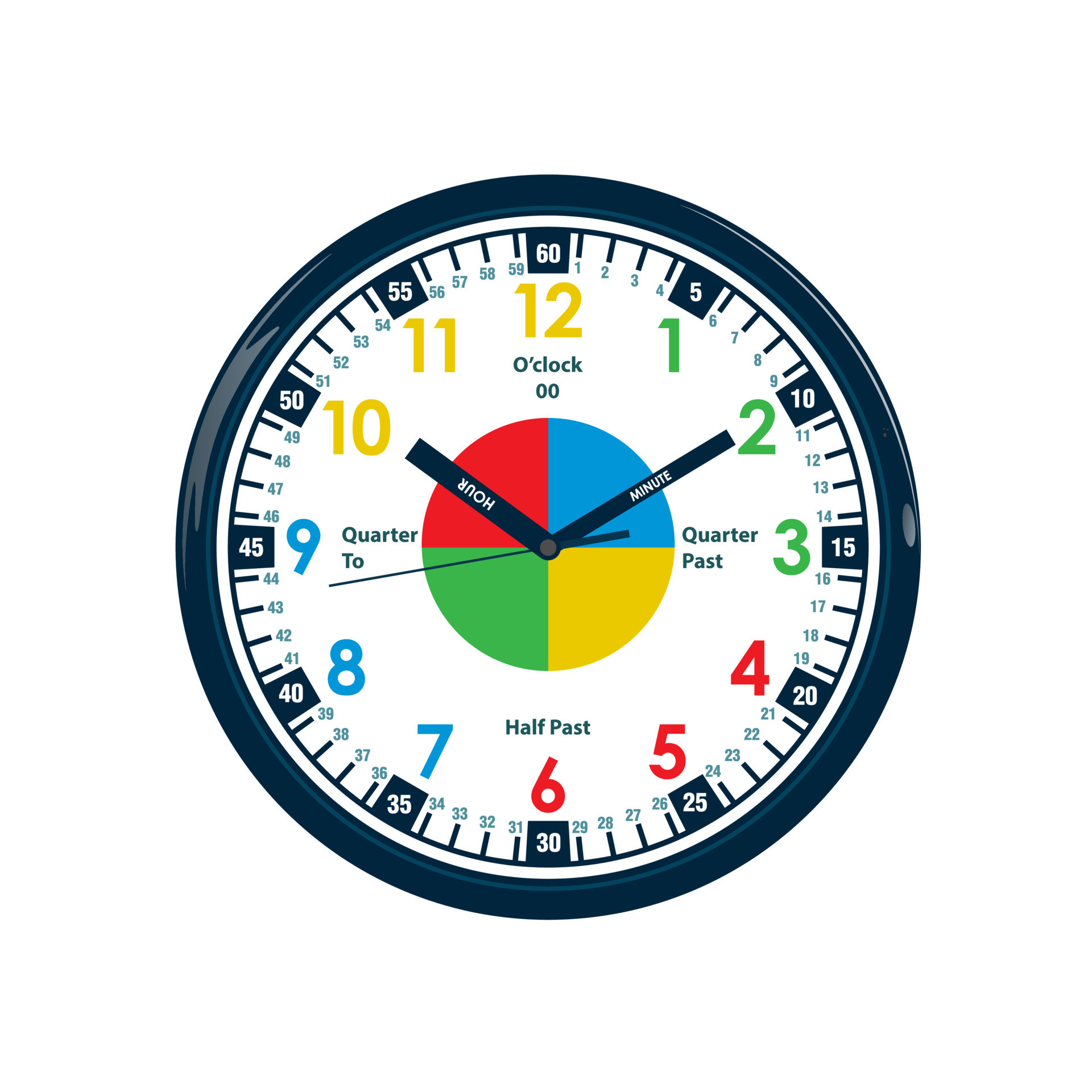 Kids Wall Clock, Learning clock color, Silent Analogue Telling Time ... Kids Wall Clock, Learning clock color, Silent Analogue Telling Time ...