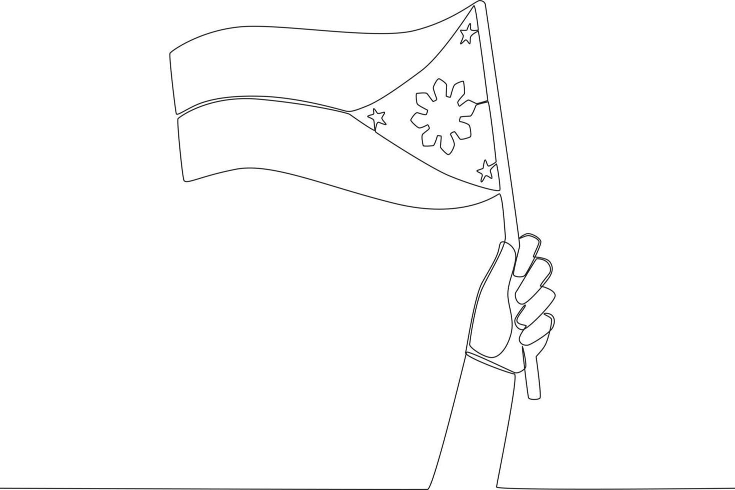 A Womans Hand Holds The Philippine Flag Up 22809537 Vector Art At Vecteezy