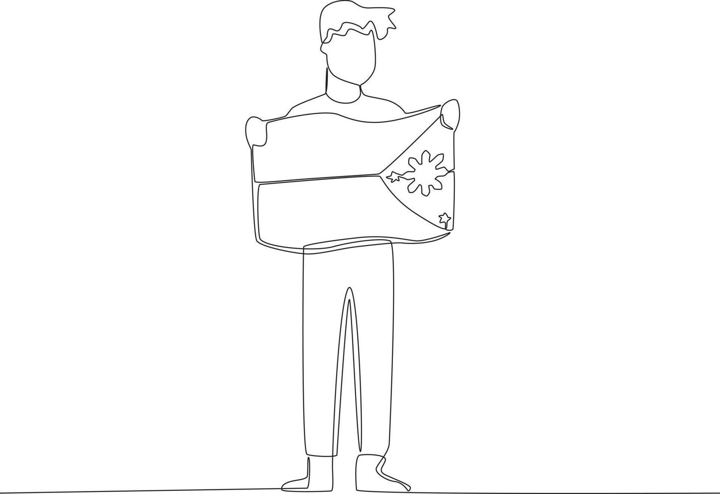 A Man Shows The Philippine Flag 22809538 Vector Art At Vecteezy