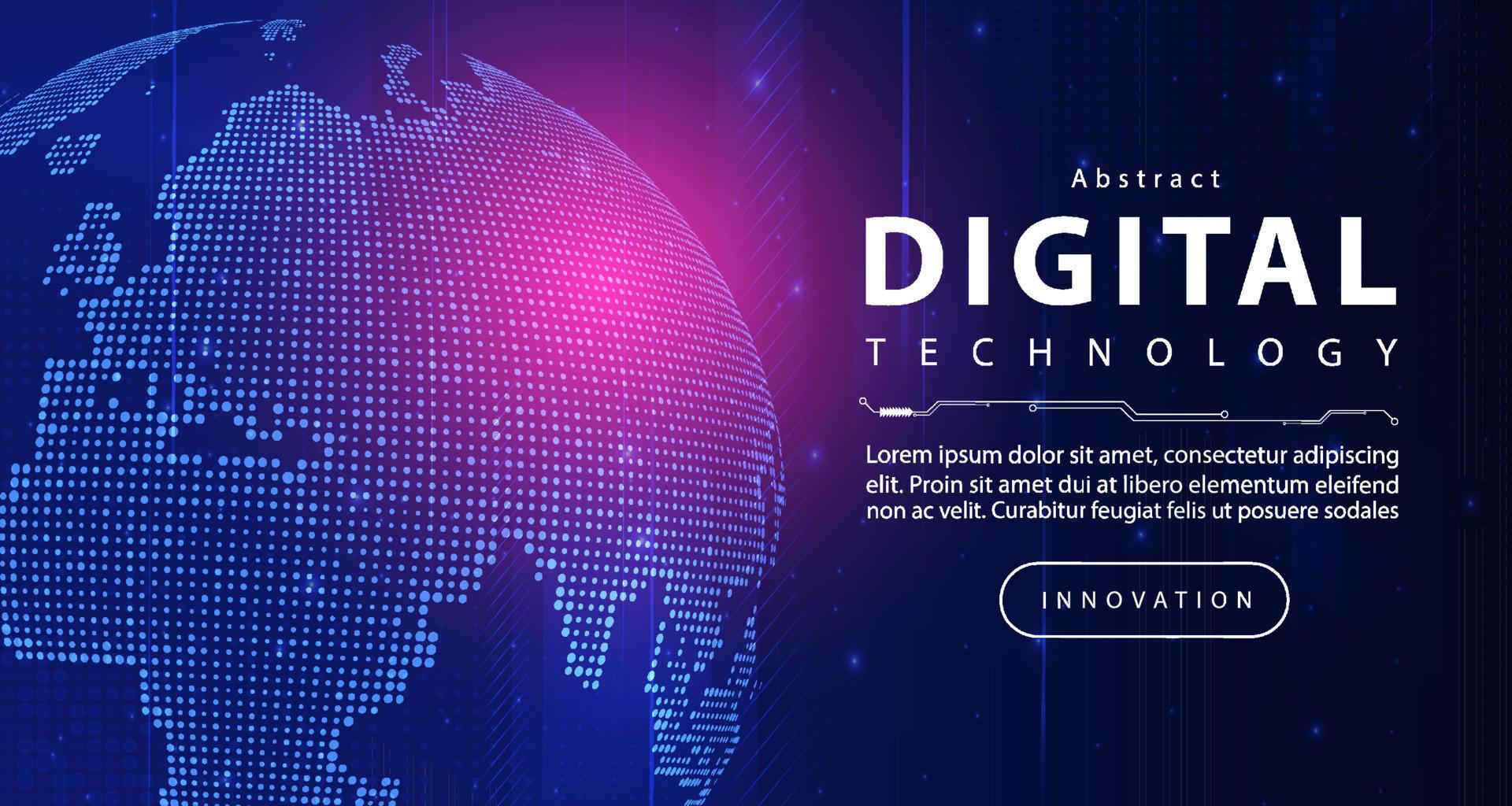 Digital Technology Worldwide Global Network Internet Connection Blue