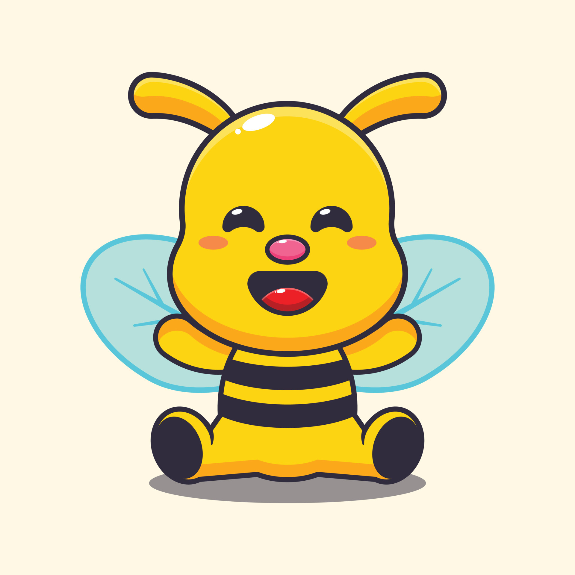 Cute Bee Cartoon Vector Illustration 22812585 Vector Art At Vecteezy