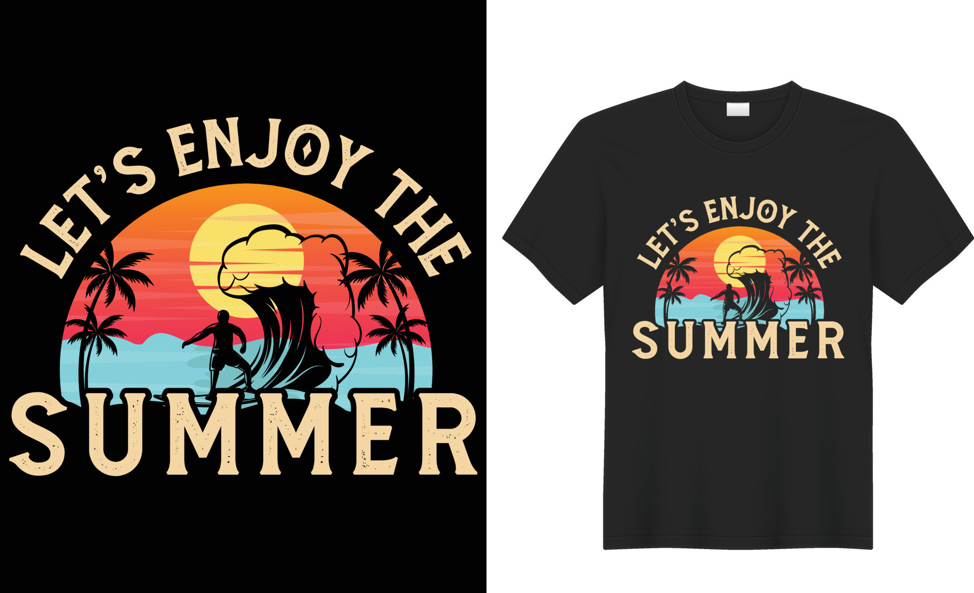 Summer T Shirt Design Summer Paradise Surf Paradise Break The Waves