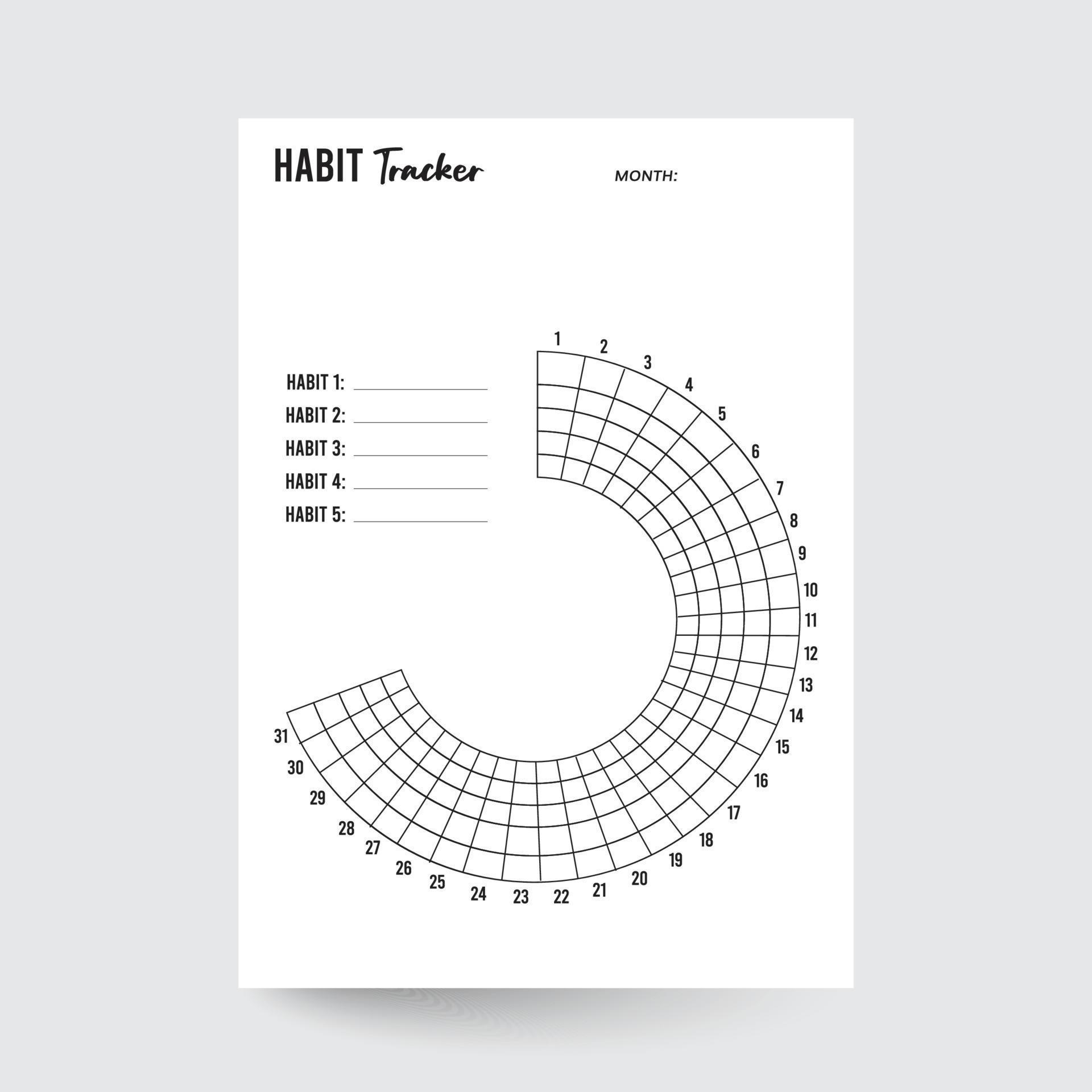 Semi Circle Habit Tracker,Mood Tracker,Mood Journal,Emotion Tracker ...