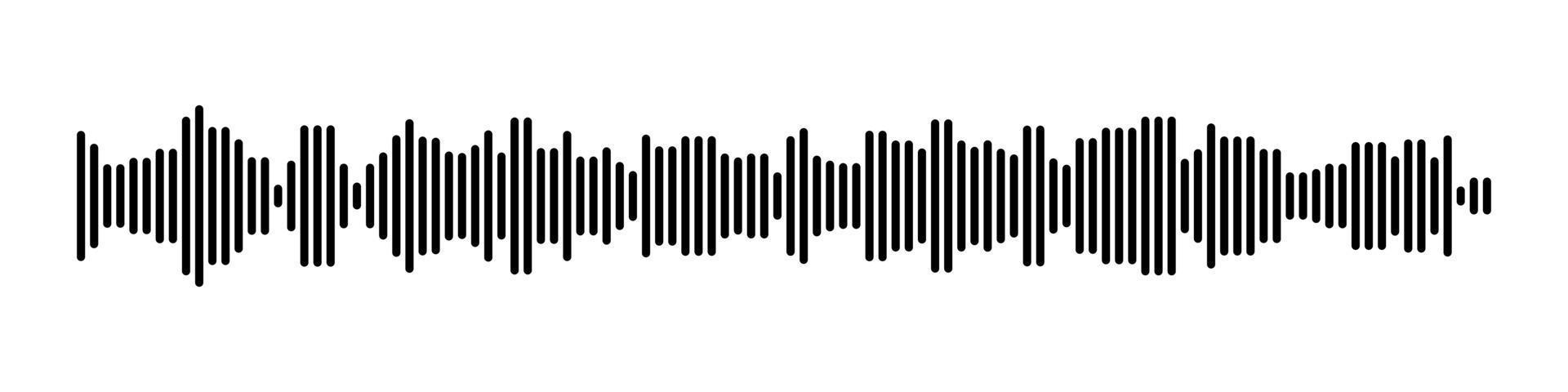 Sound wave or voice message icon. Music waveform, track radio play. Audio equalizer line. Vector ...