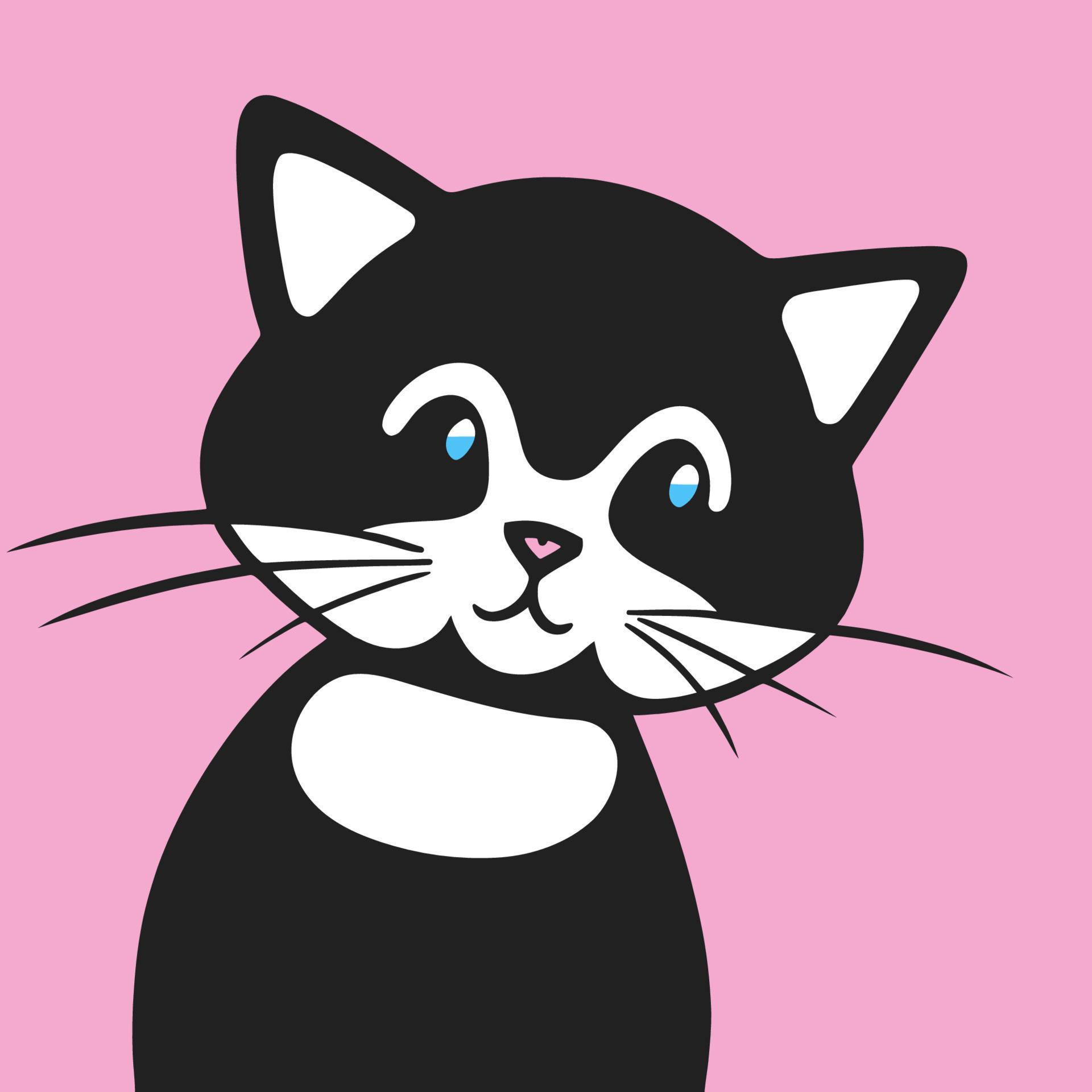 Cute kawaii cat character illustration, vector sticker. 22818658 Vector ...