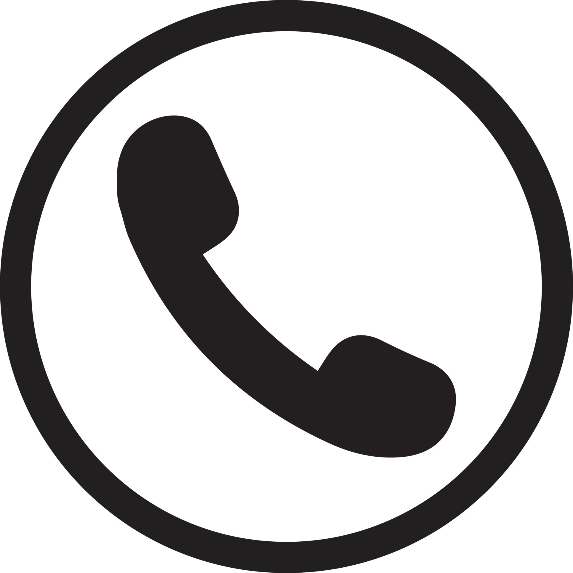 phone icon circle . call phone vector graphic icon . telephone icon in ...