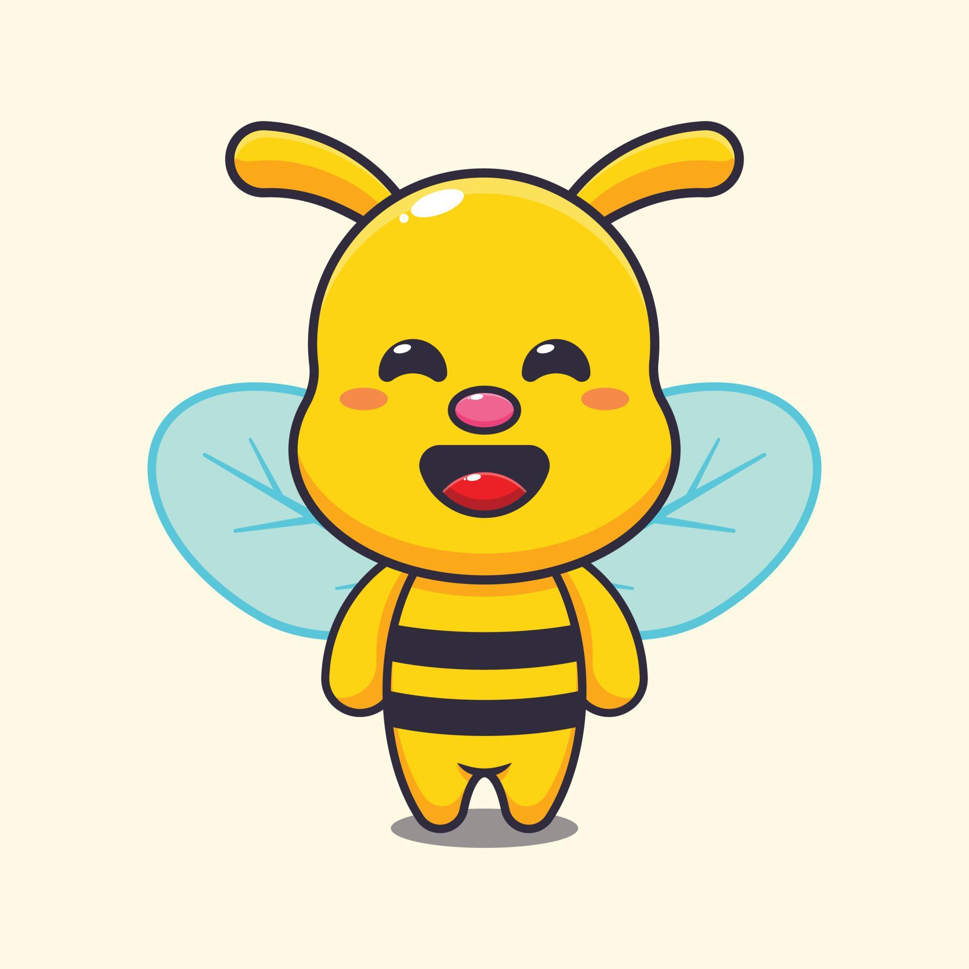 Cute Bee Cartoon Vector Illustration Vector Cartoon Illustration