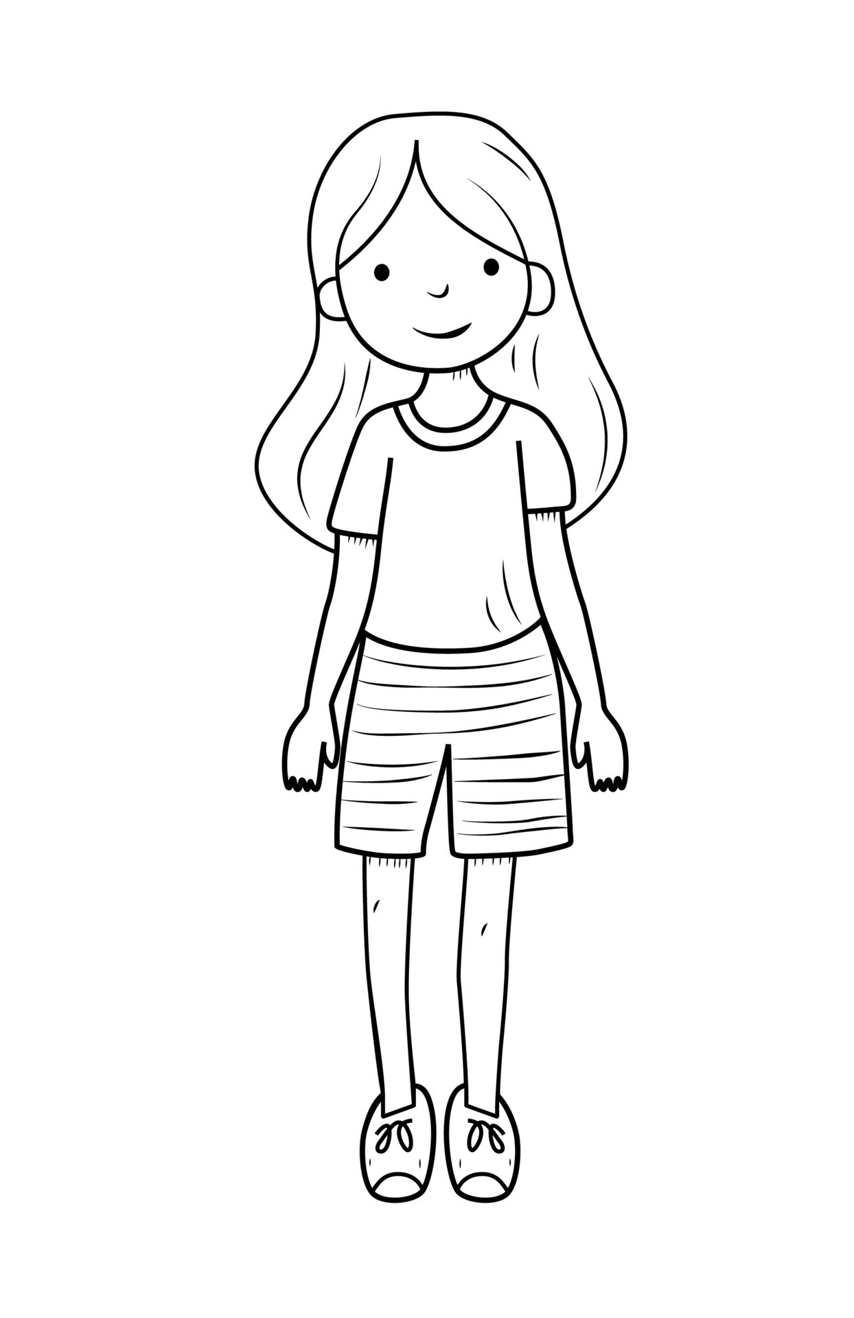 Cute Girl Line Art Vector Illustration Eps10 22819230 Vector Art At