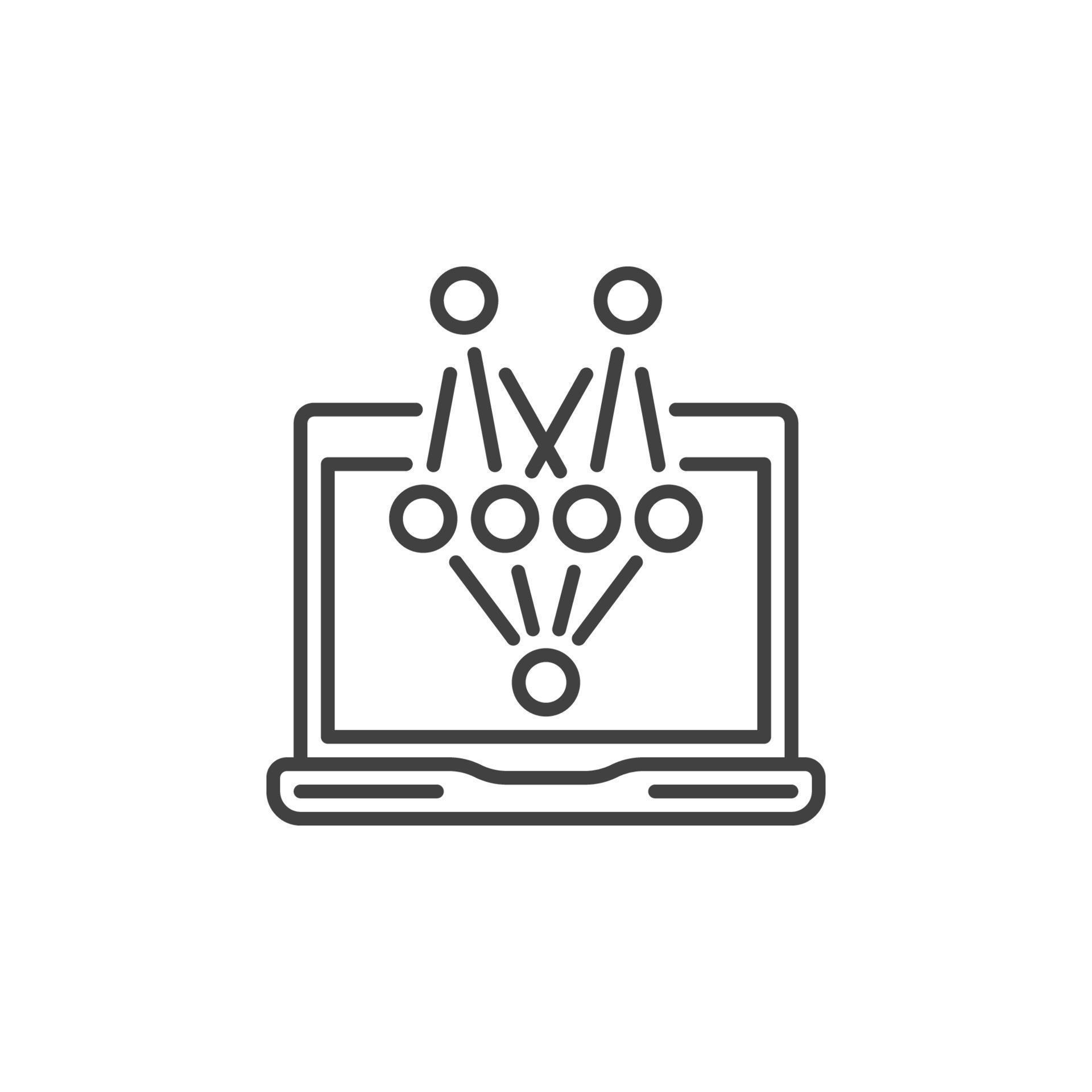 Laptop With Neural Network Vector Concept Line Icon 22821323 Vector Art At Vecteezy
