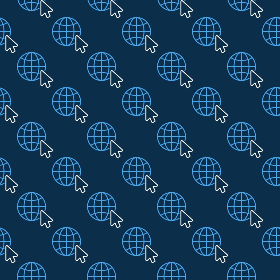 Mouse Cursor On Globe Vector Blue Line Seamless Pattern 22821347 Vector