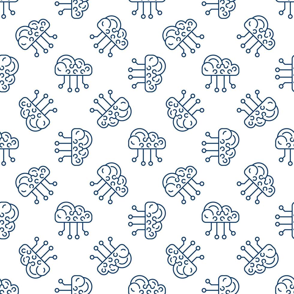 Neural Network Cloud Vector Concept Line Seamless Pattern 22821355 Vector Art At Vecteezy