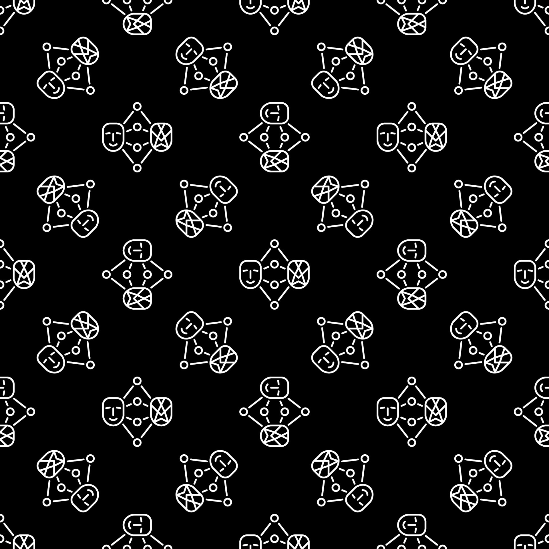 Neural Network Face Generation Vector Line Dark Seamless Pattern 22821367 Vector Art At Vecteezy