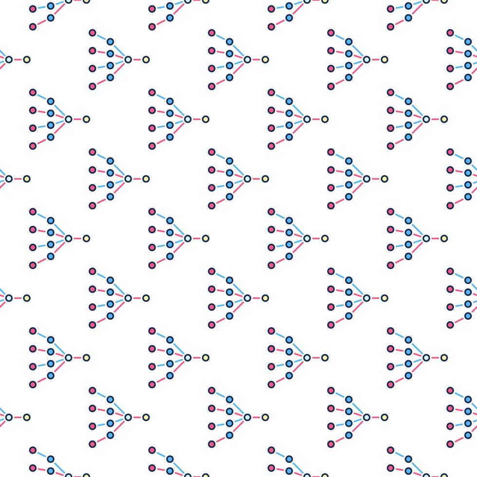 Neural Network Machine Learning Vector Colored Seamless Pattern
