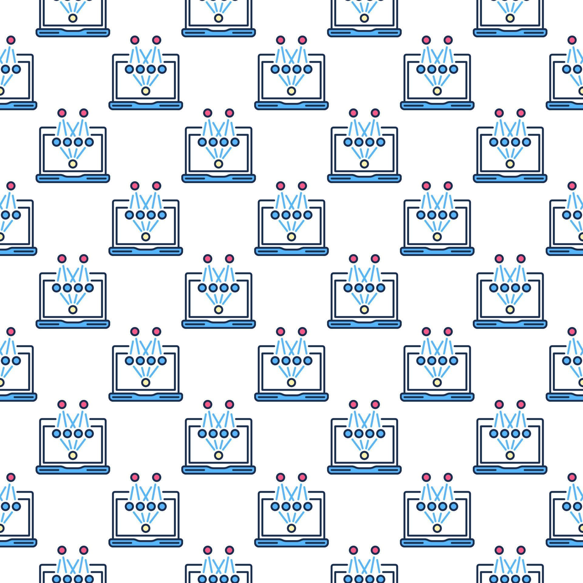Neural Network On Laptop Screen Vector Colored Seamless Pattern 22821374 Vector Art At Vecteezy