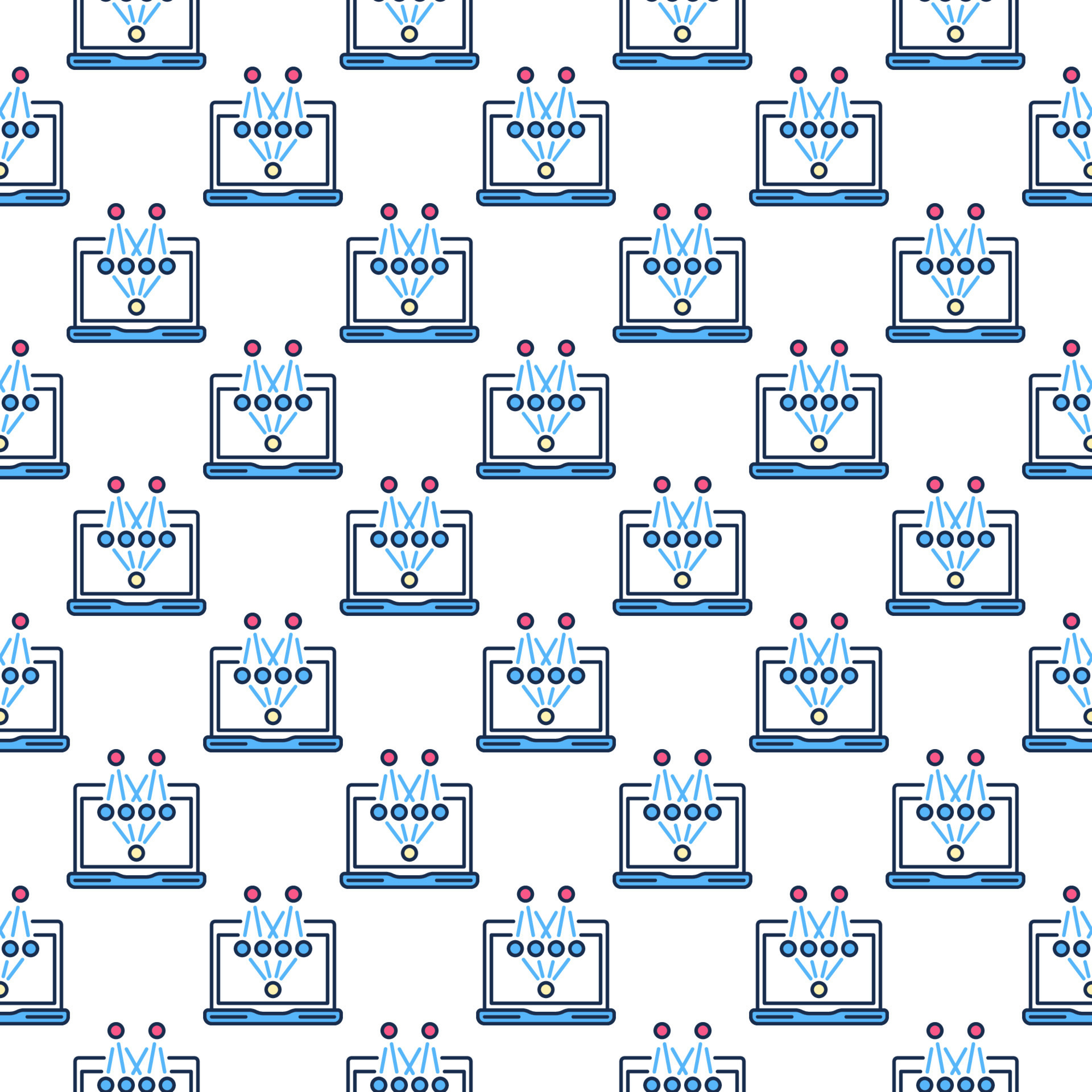 Neural Network On Laptop Screen Vector Colored Seamless Pattern 22821374 Vector Art At Vecteezy