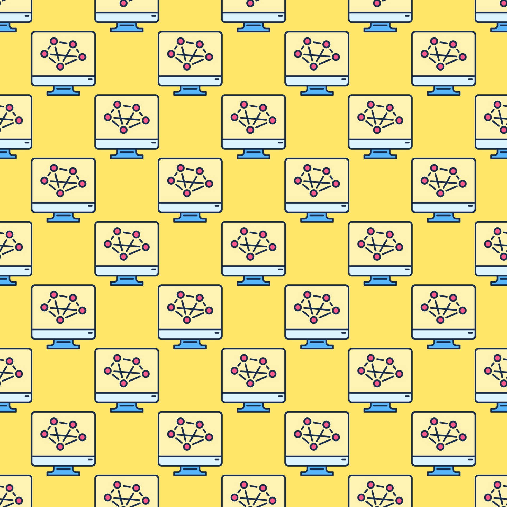 Neural Network On Computer Screen Vector Colored Seamless Pattern 22821385 Vector Art At Vecteezy