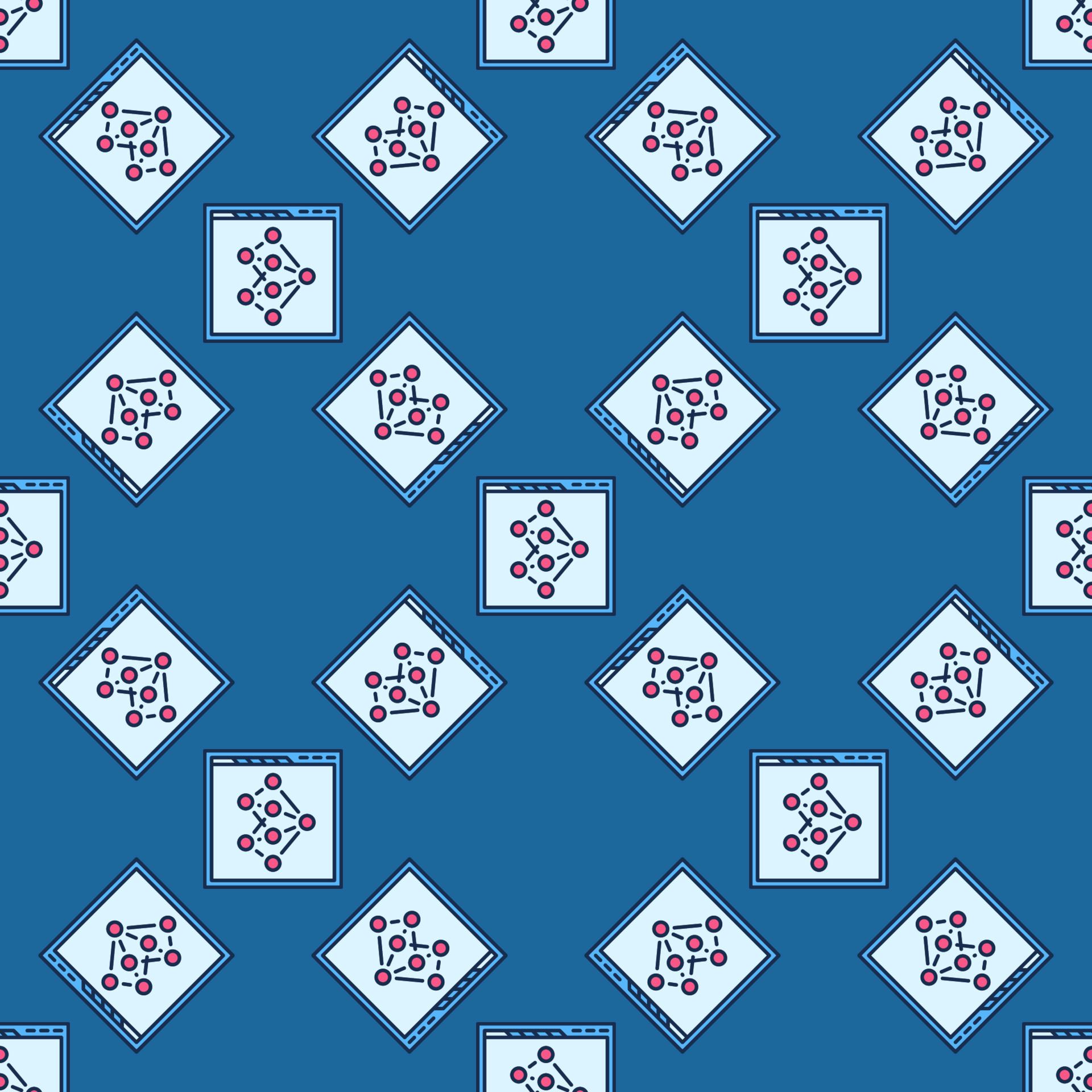 Web Browser With Neural Network Vector Colored Seamless Pattern