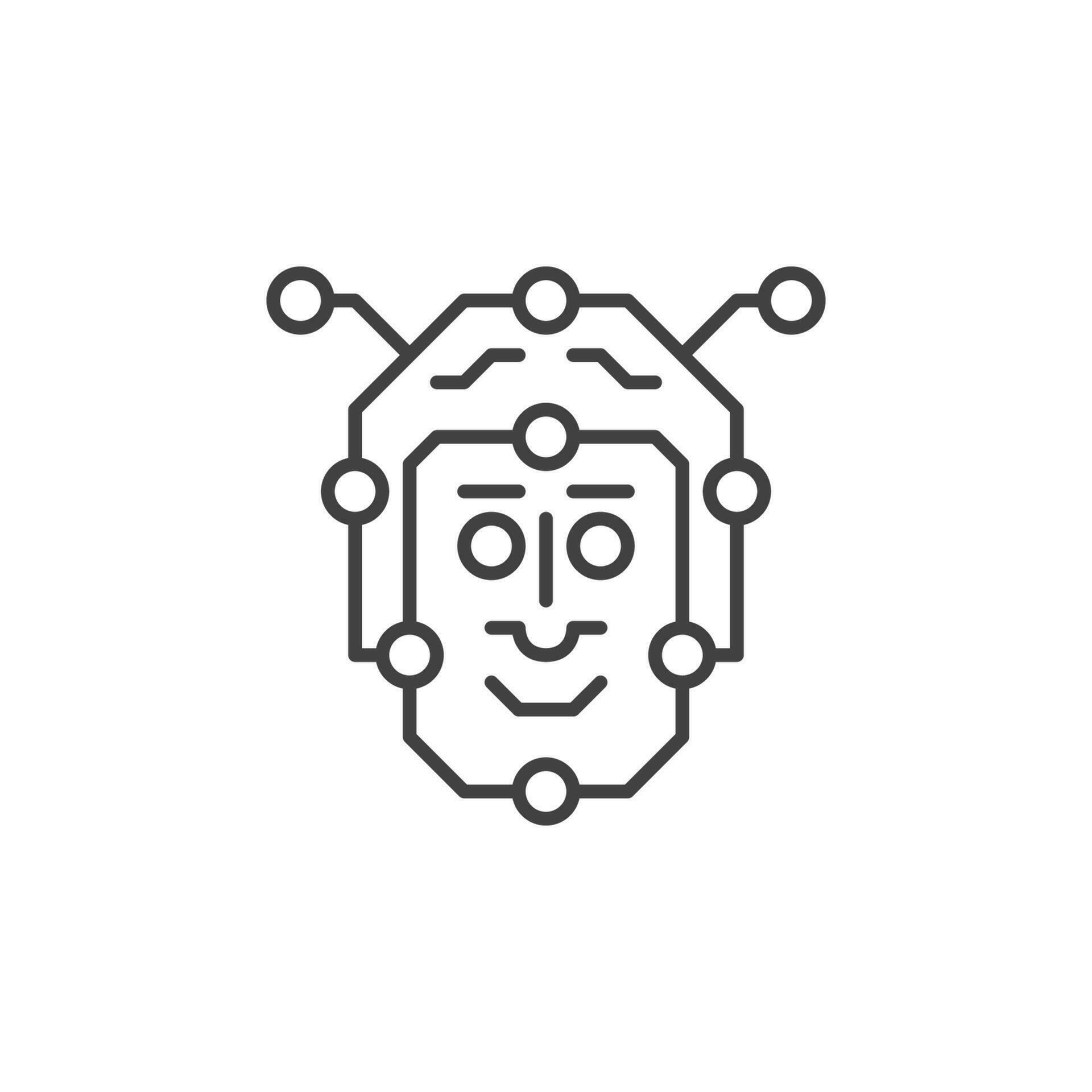 Artificial Intelligence Face vector Robot Head concept line icon ...