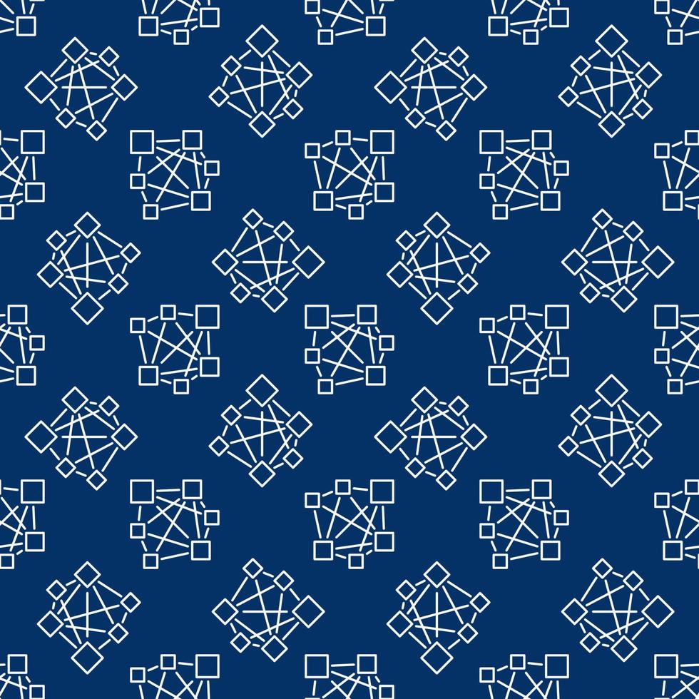 Deep Learning Neural Network Vector Line Blue Seamless Pattern 22821460