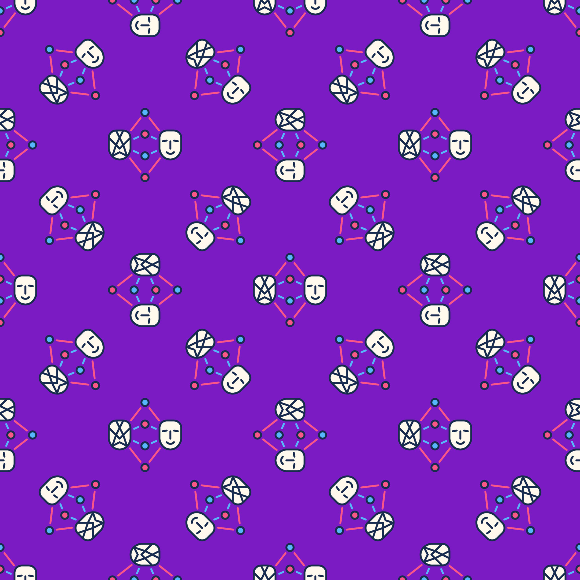 Face Generation With Neural Network Vector Colored Seamless Pattern 22821473 Vector Art At Vecteezy