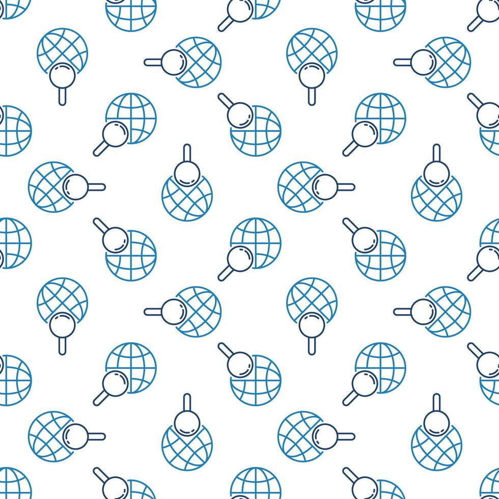 Globe with Magnifier vector concept outline seamless pattern 22821501 ...