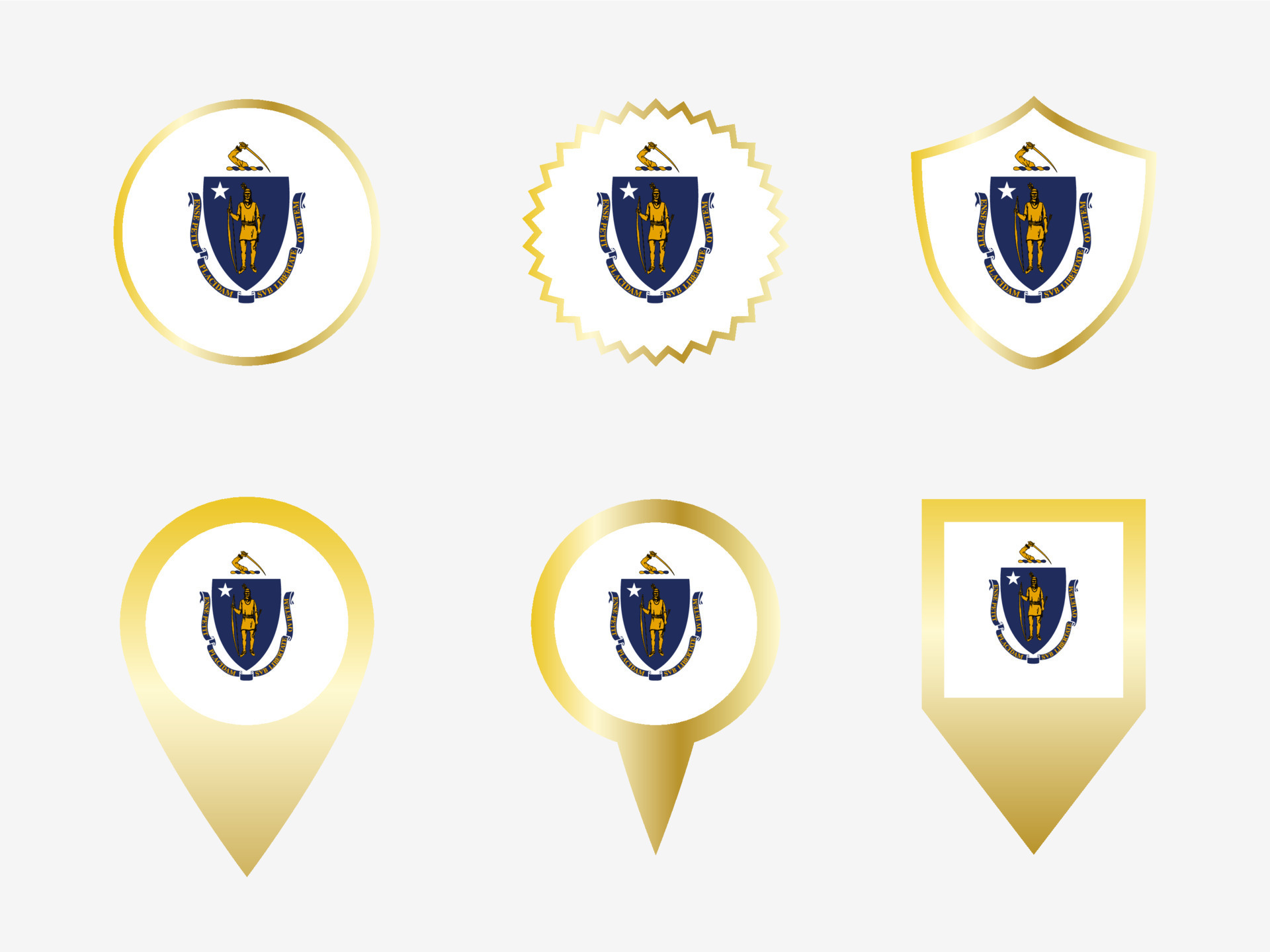 Vector flag set of Massachusetts, US state 22822488 Vector Art at Vecteezy