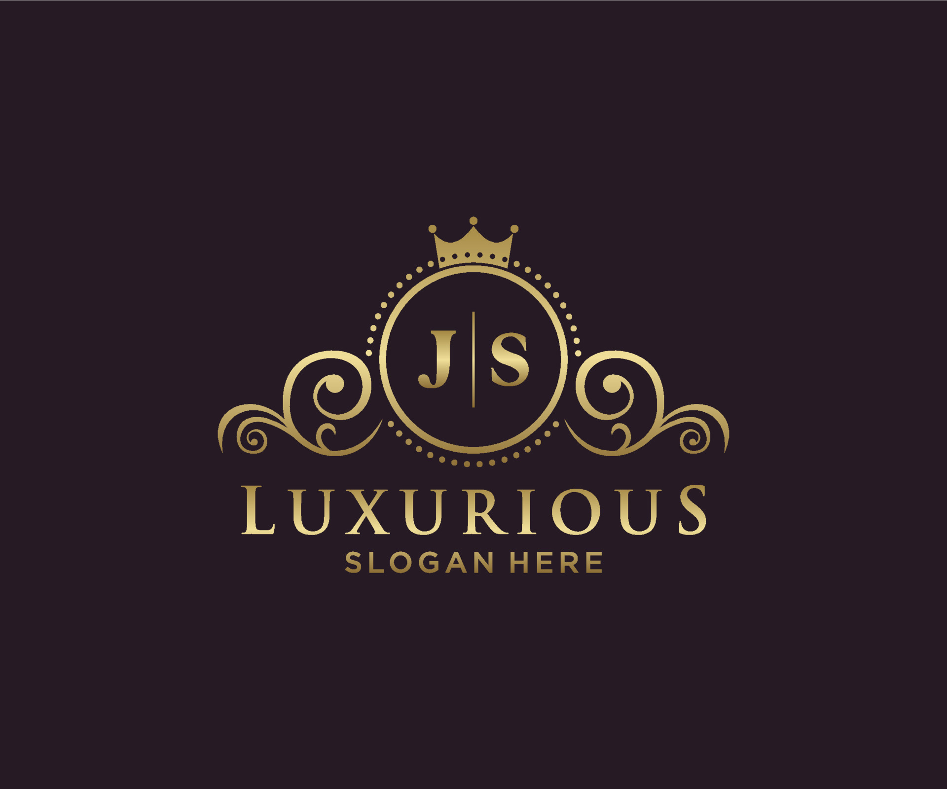 Initial JS Letter Royal Luxury Logo template in vector art for ...