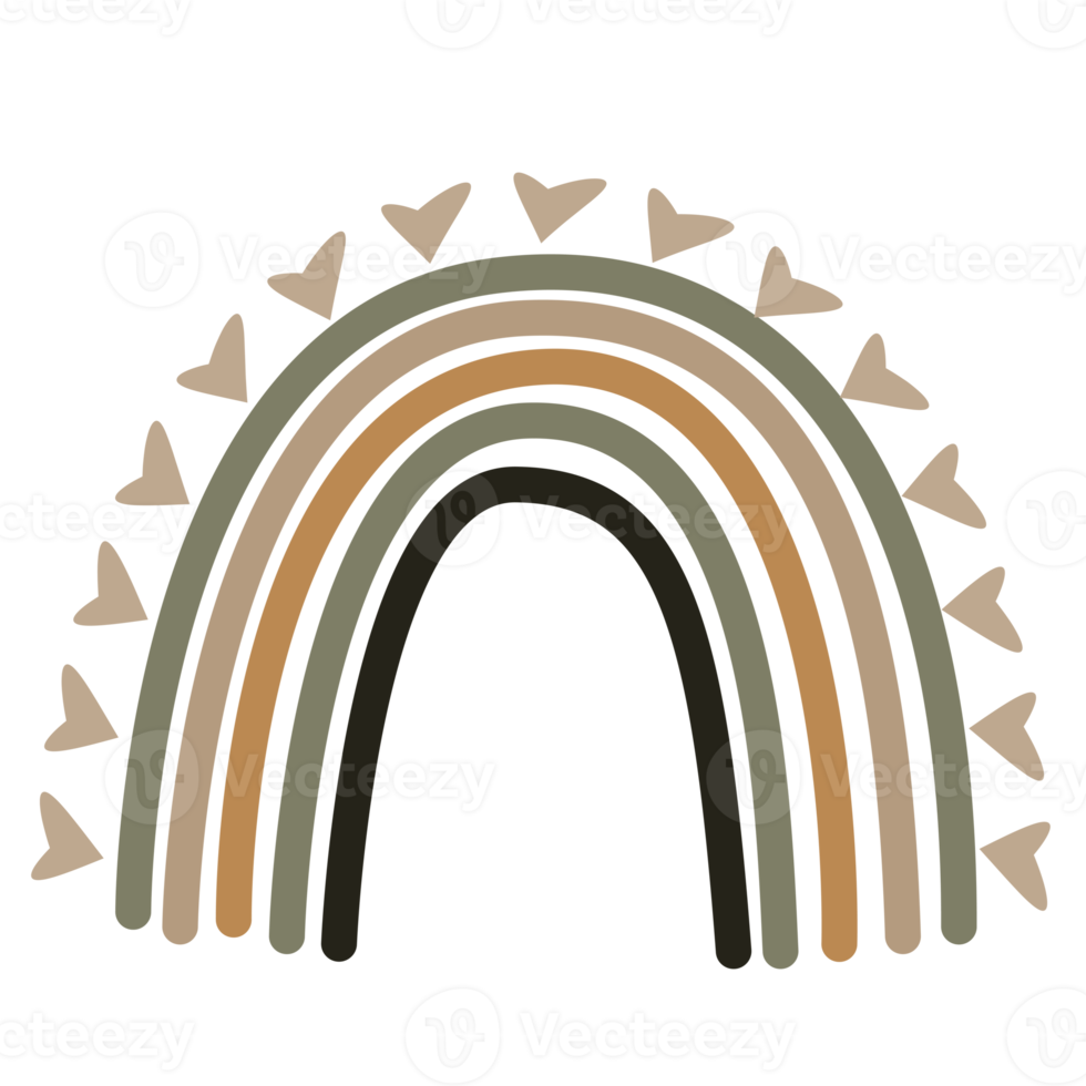 Hand drawn boho rainbows in pastel colors illustration 22825810 PNG