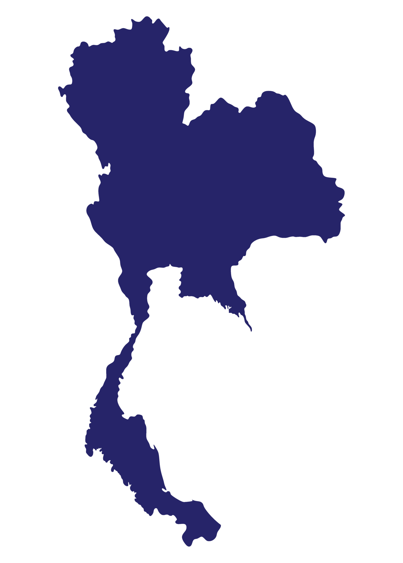 Thailand Map Blue Color 22826792 Png
