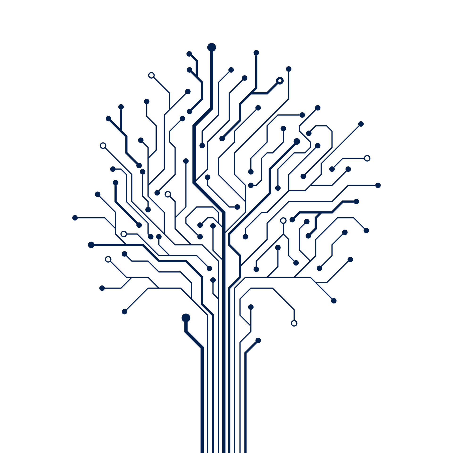 Circuit tree on white background. Technology design element. Computer ...