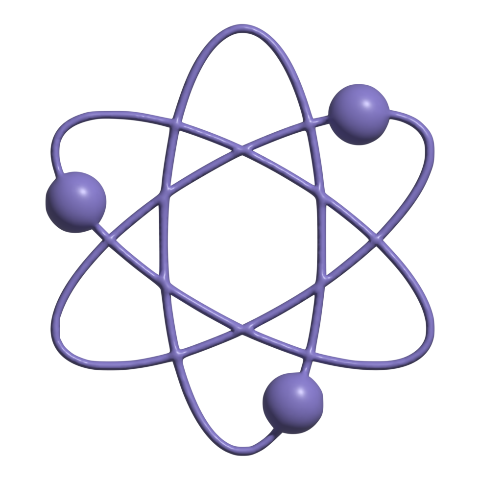 3d icon of atom 22836307 PNG