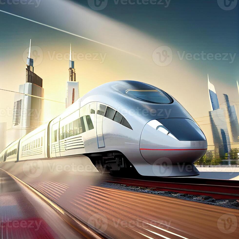 High-speed rail trains. 22846498 Stock Photo at Vecteezy