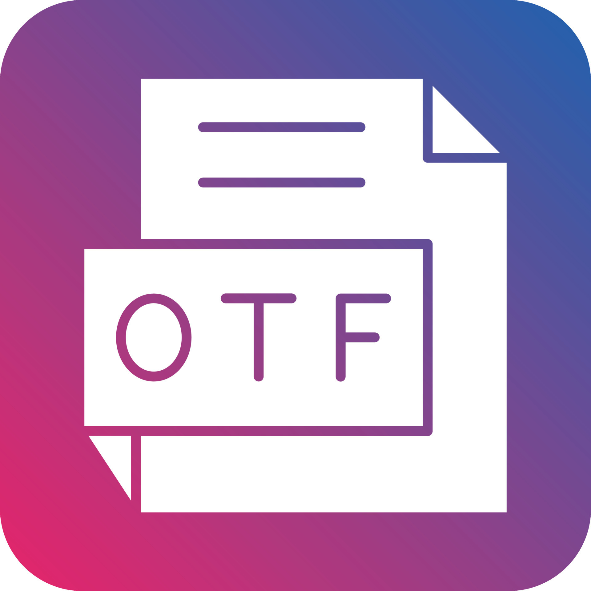 Otf Icon Vector Design 22847602 Vector Art At Vecteezy