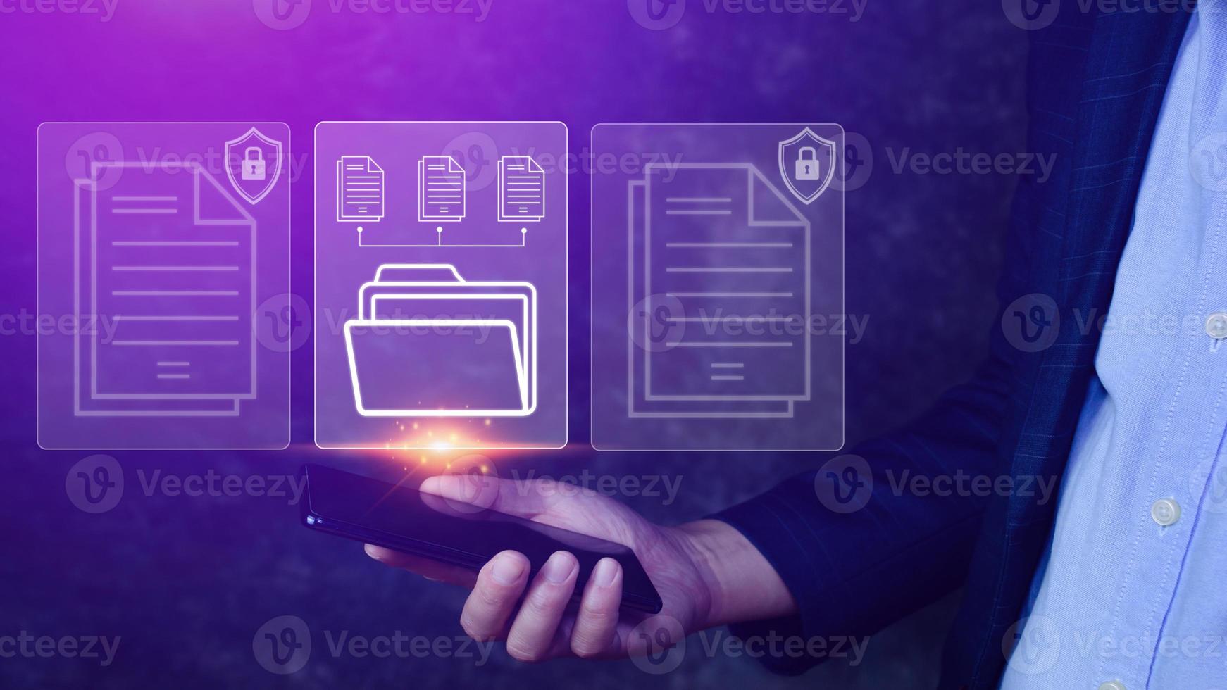 Document Management System Dms Being Setup It Consultant Working On Smartphone Software For