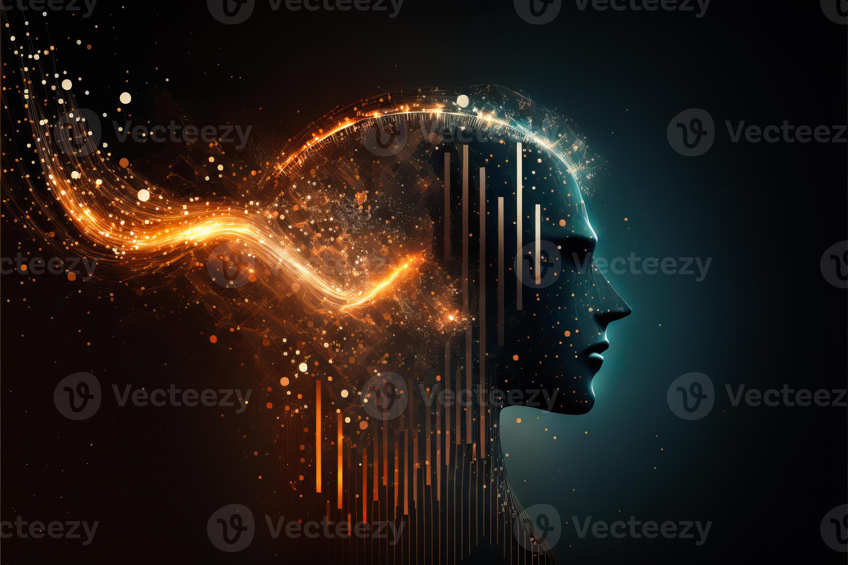 Abstract artificial intelligence face and graph, 22849051 Stock Photo ...