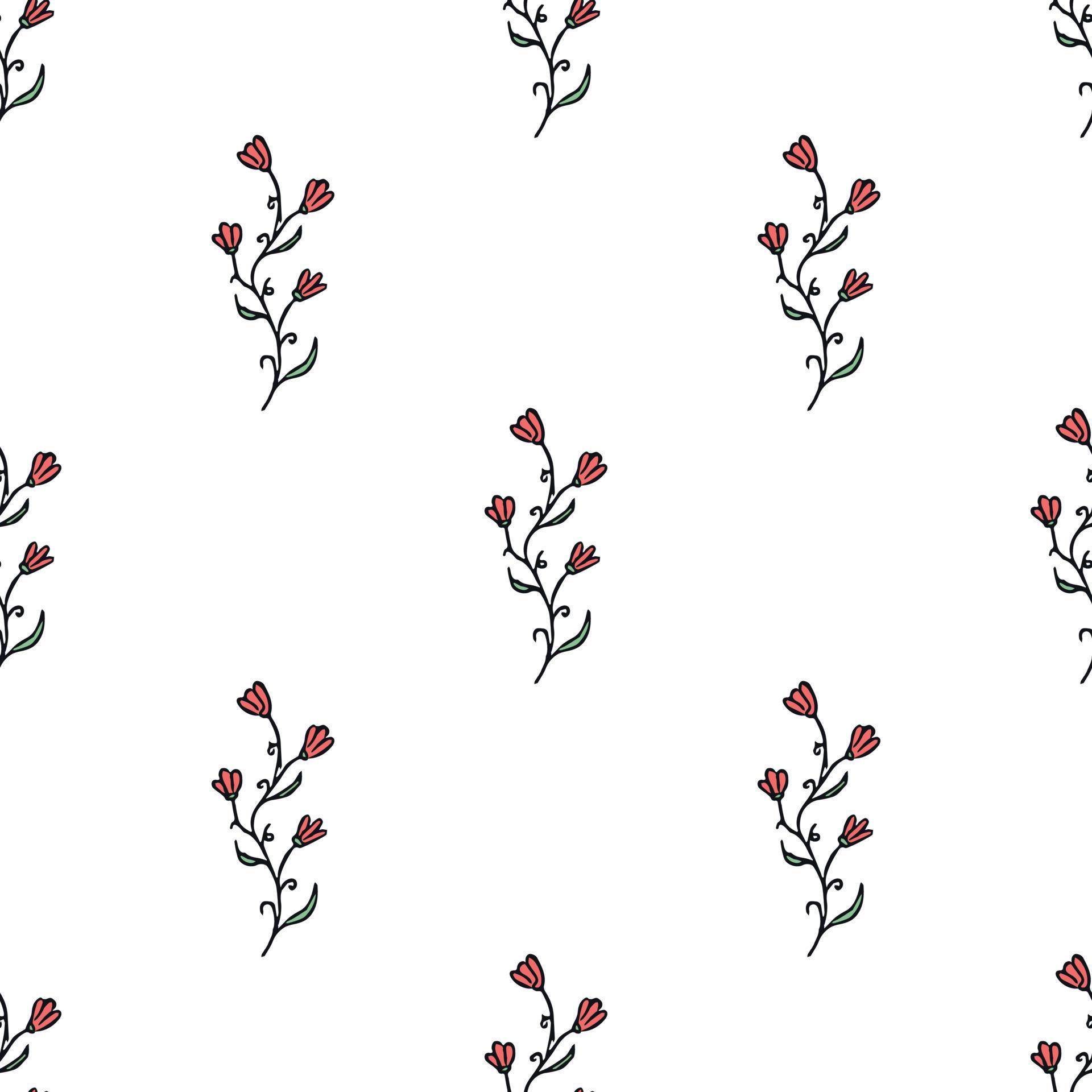 Seamless Floral Pattern Doodle Background With Flowers Spring Pattern