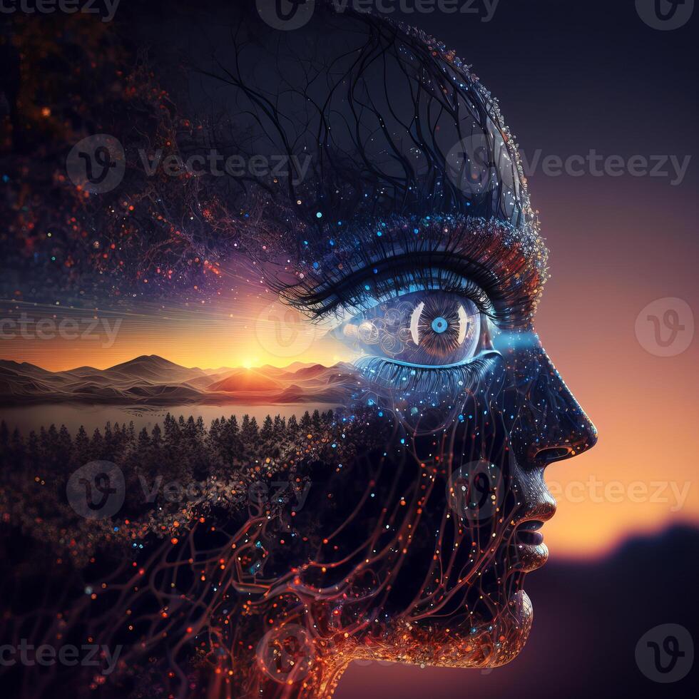 resumen artificial inteligencia en humanoide cabeza, digital cerebro ... resumen artificial inteligencia en humanoide cabeza, digital cerebro ...