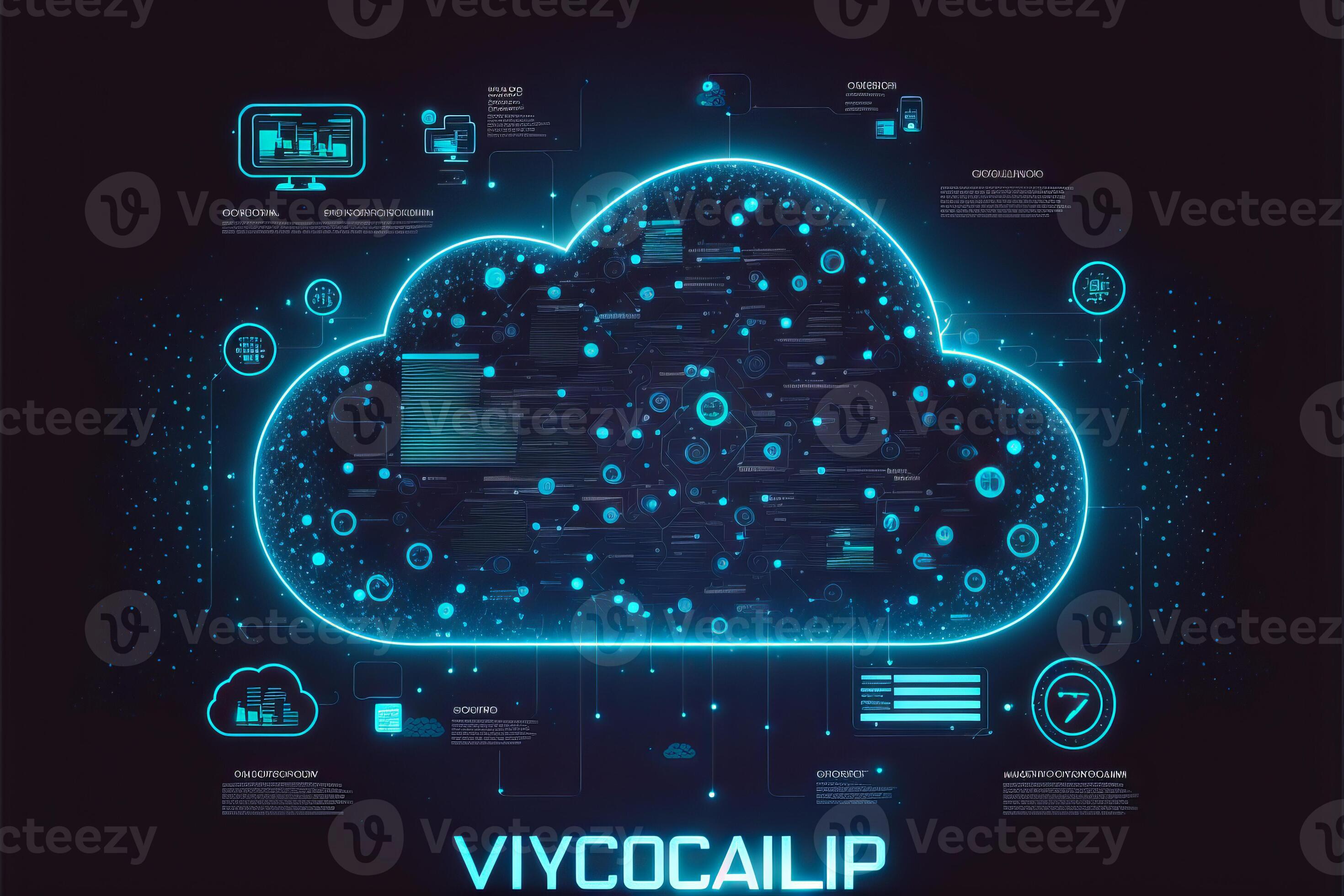 Digital cloud computing technology concept. 22852545 Stock Photo at ...